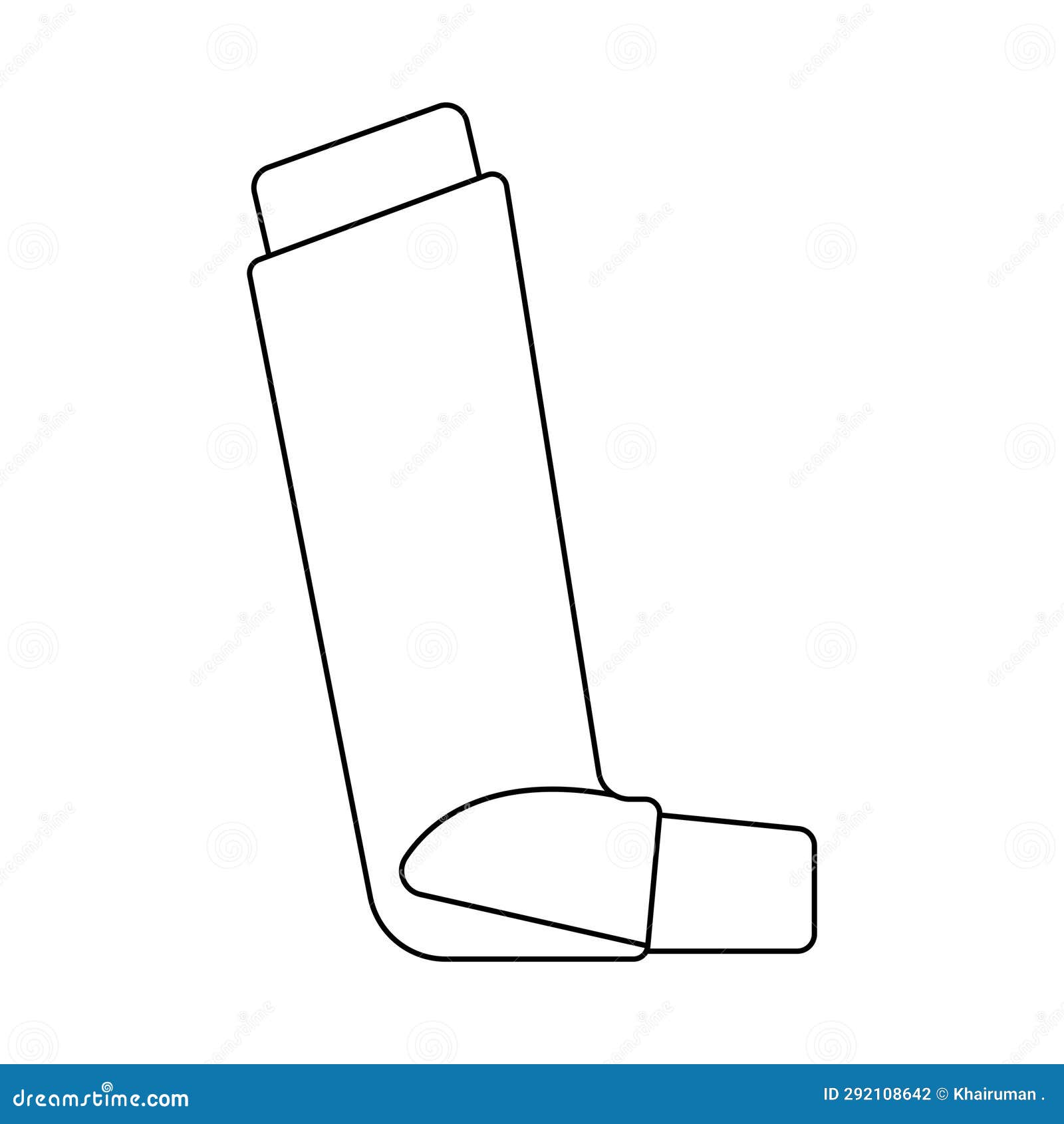 Inhaler Outline Icon. Breathing Asthma Inhaler Black And White Vector ...