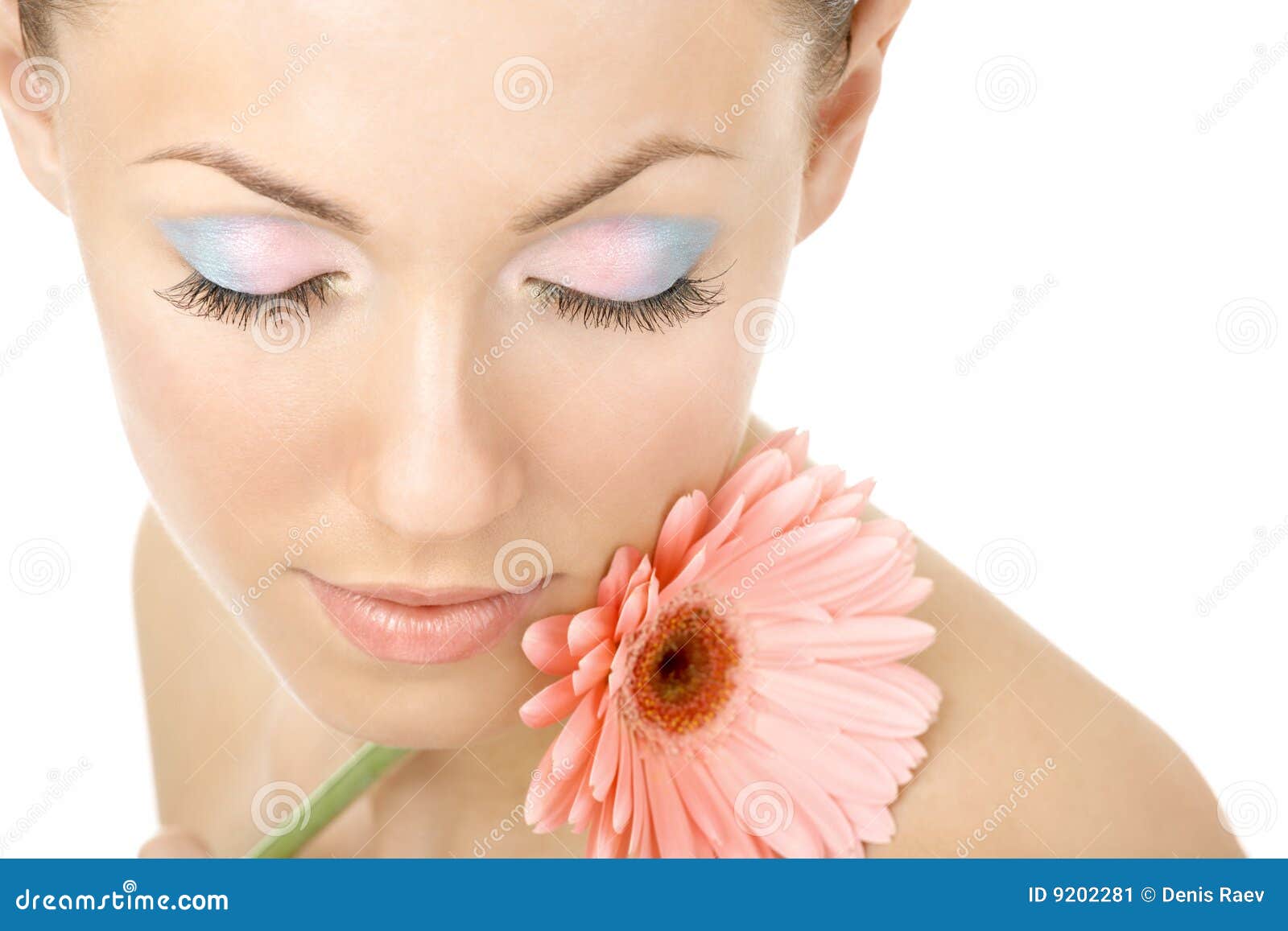 Inhaling flower aroma stock image. Image of beauty, face - 9202281