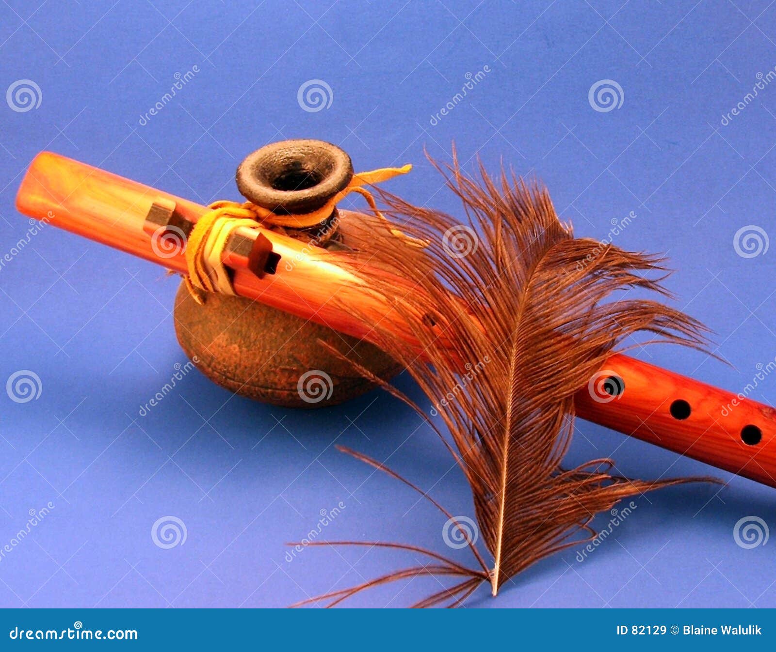 Inheemse Amerikaanse Fluit stock afbeelding. Image of houder - 82129