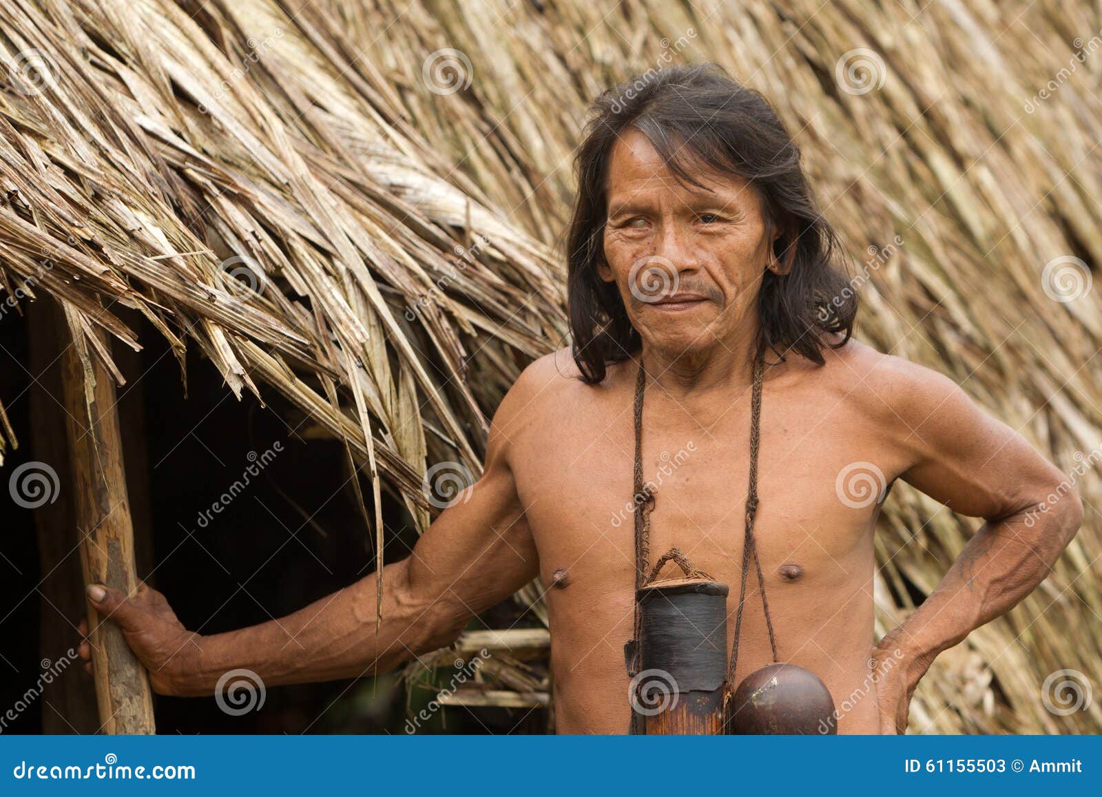 Inheemse Waorani-Jager Uit De Amazone Stock Afbeelding - Image of ...