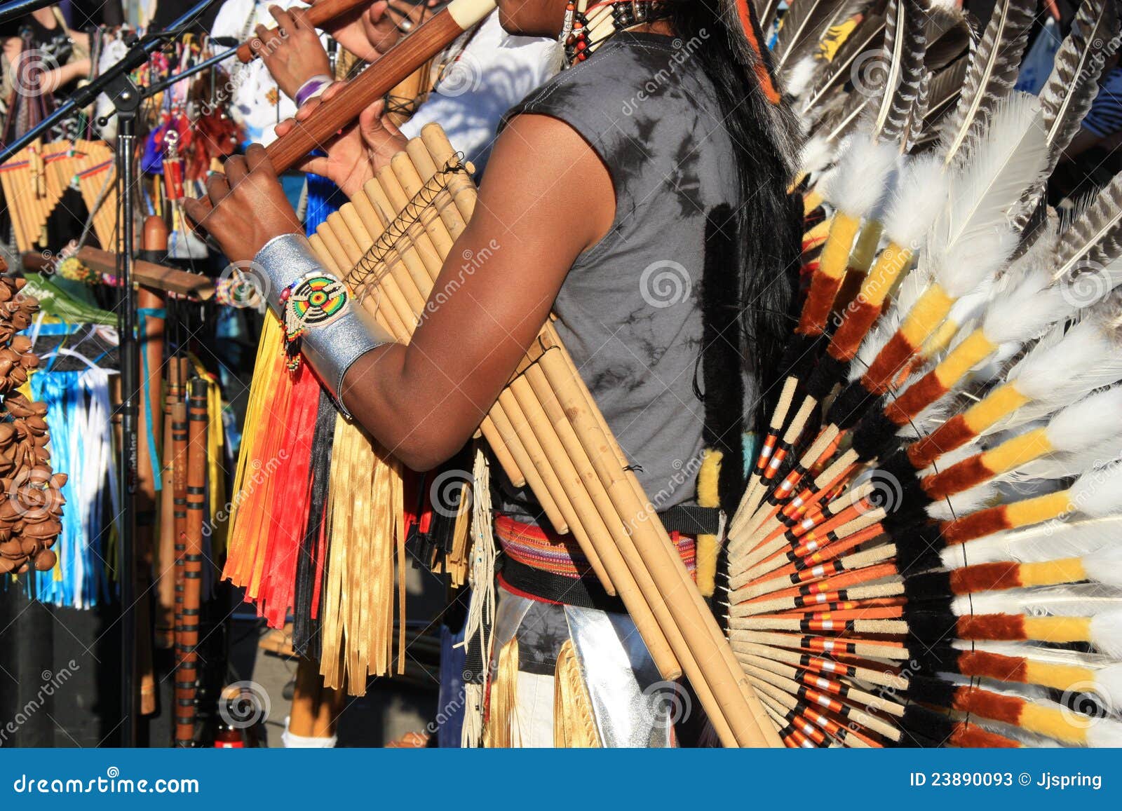 Inheemse Zuidamerikaanse Muziek Stock Afbeelding - Image of veren ...