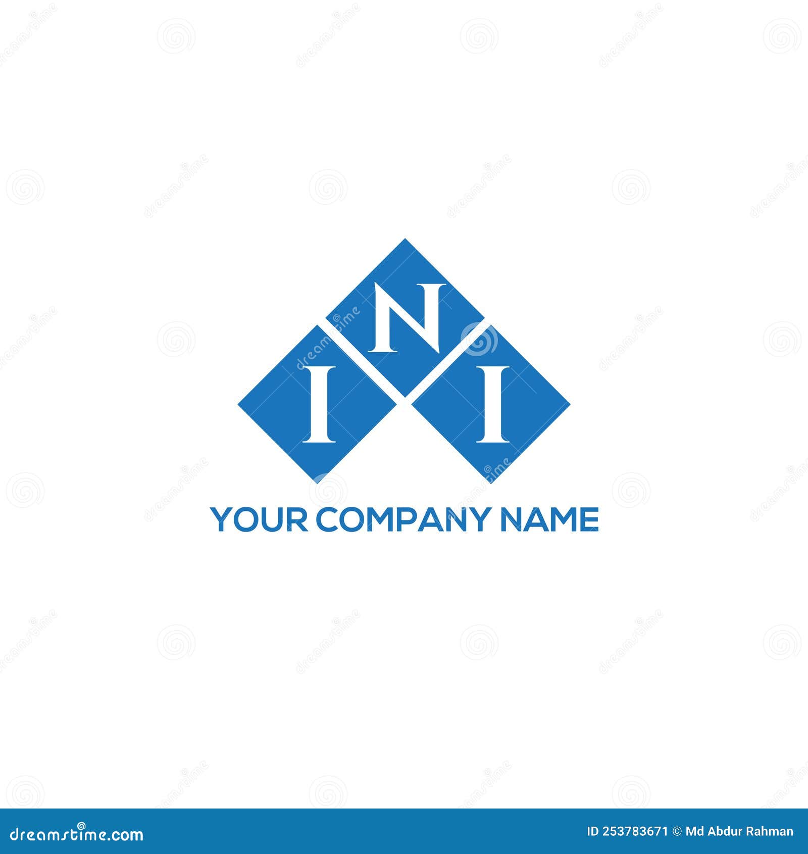 INI Letter Logo Design on WHITE Background. INI Creative Initials ...