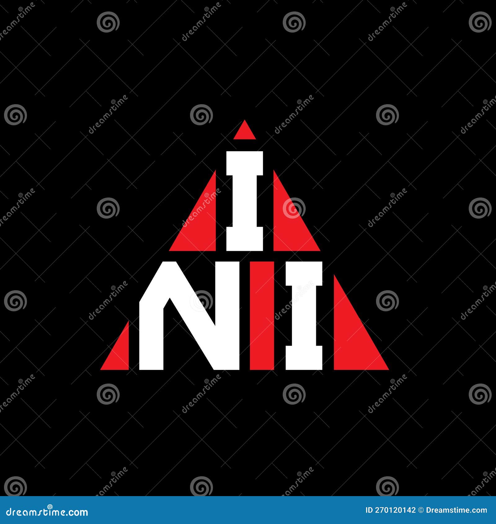 INI Triangle Letter Logo Design With Triangle Shape. INI Triangle Logo ...