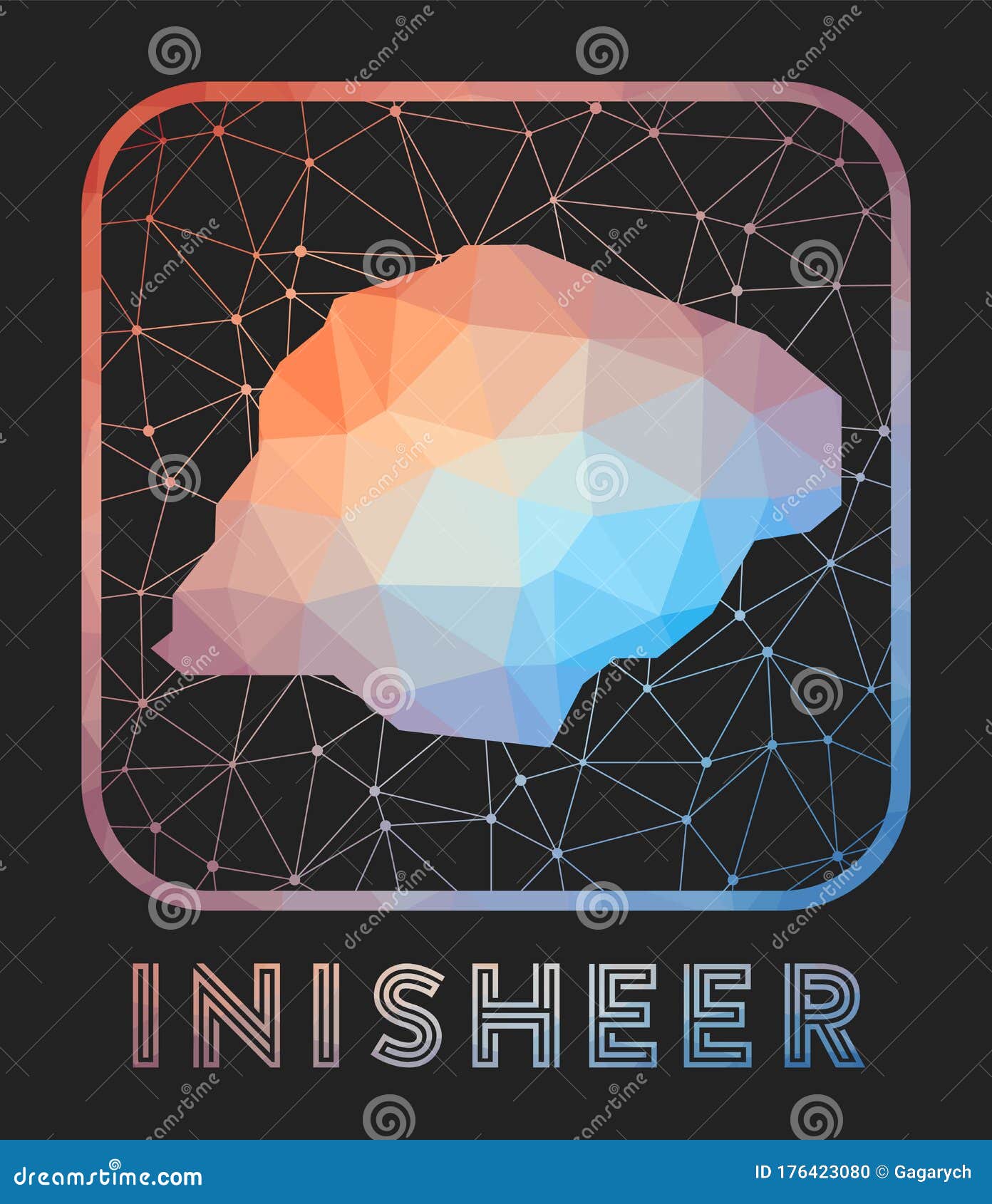 Inisheer map design. stock vector. Illustration of geometric - 176423080