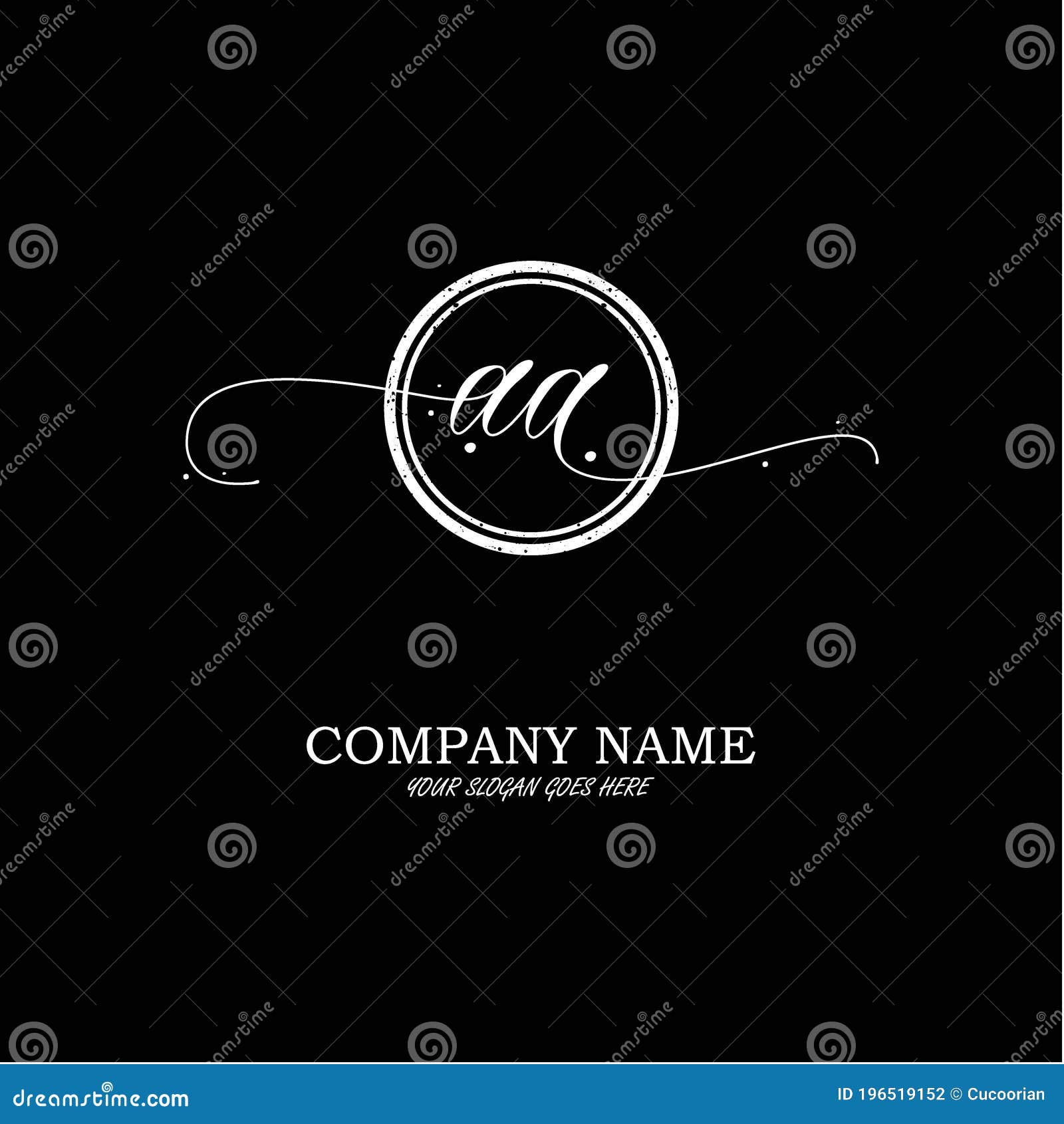 Initial AA Signature Logo with a Circle Stock Vector - Illustration of ...