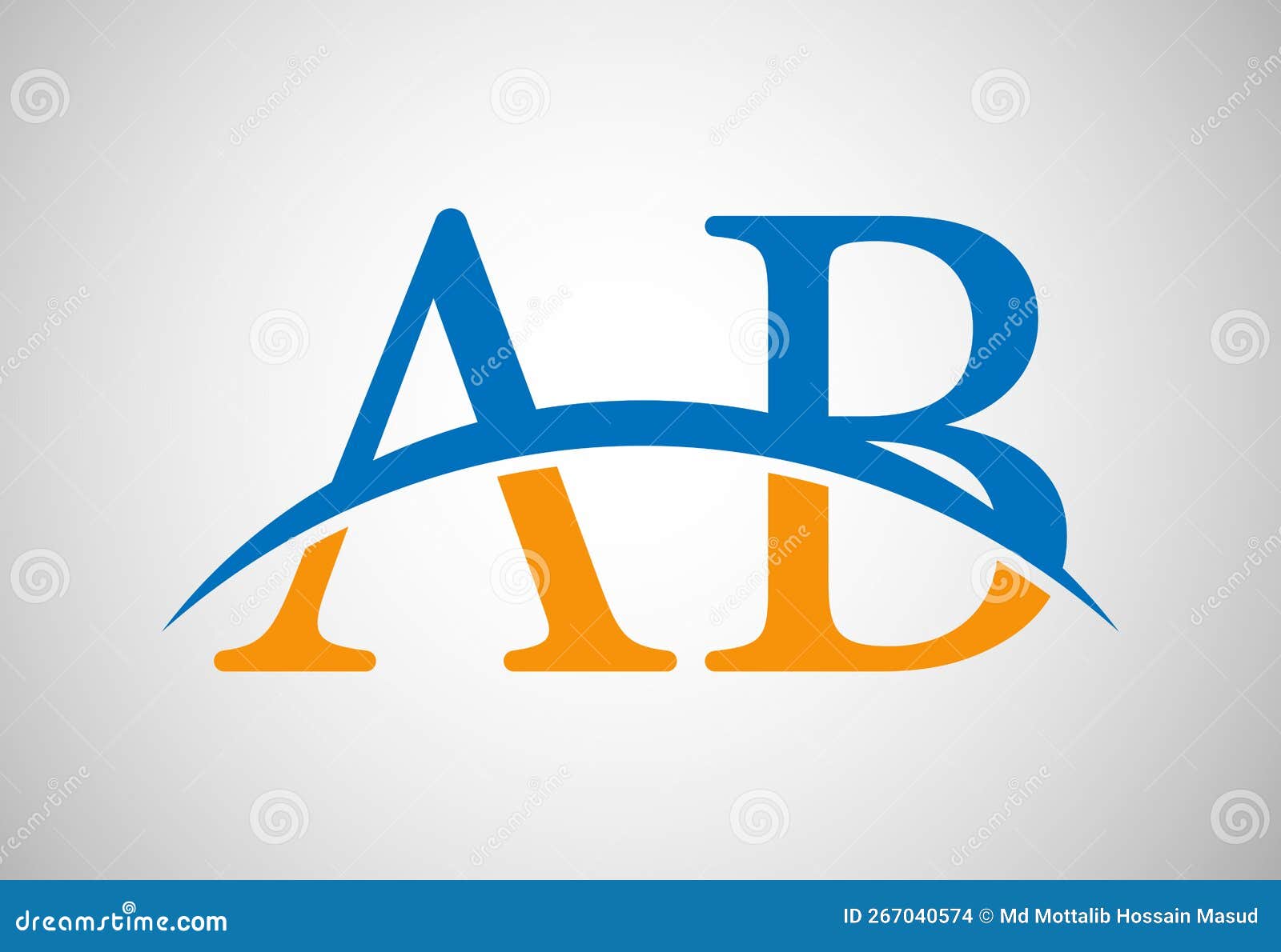 Initial AB Letter Logo Design, Vector Design Concept Stock Illustration ...