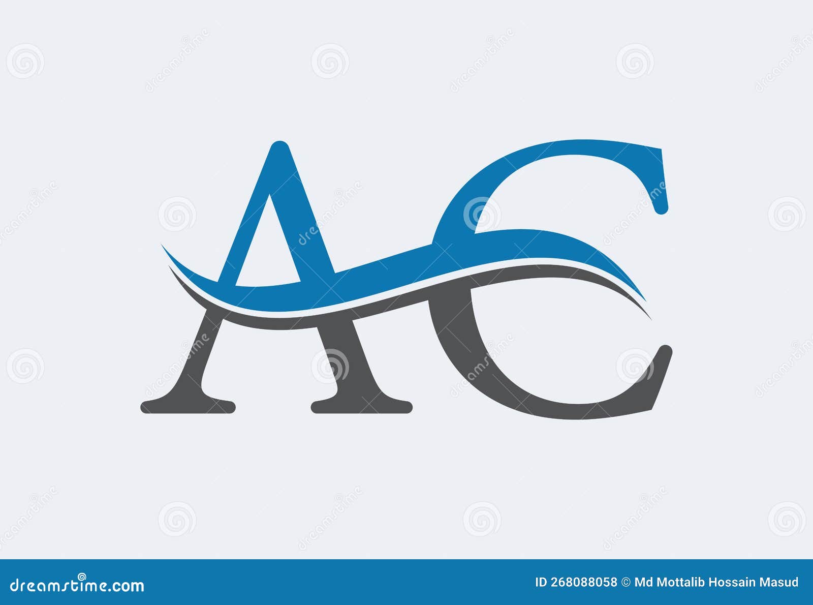 Initial AC Letter Logo Design, Vector Design Concept Stock Illustration ...