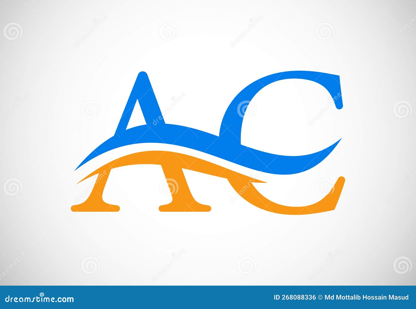 Initial AC Letter Logo Design, Vector Design Concept Stock Illustration ...