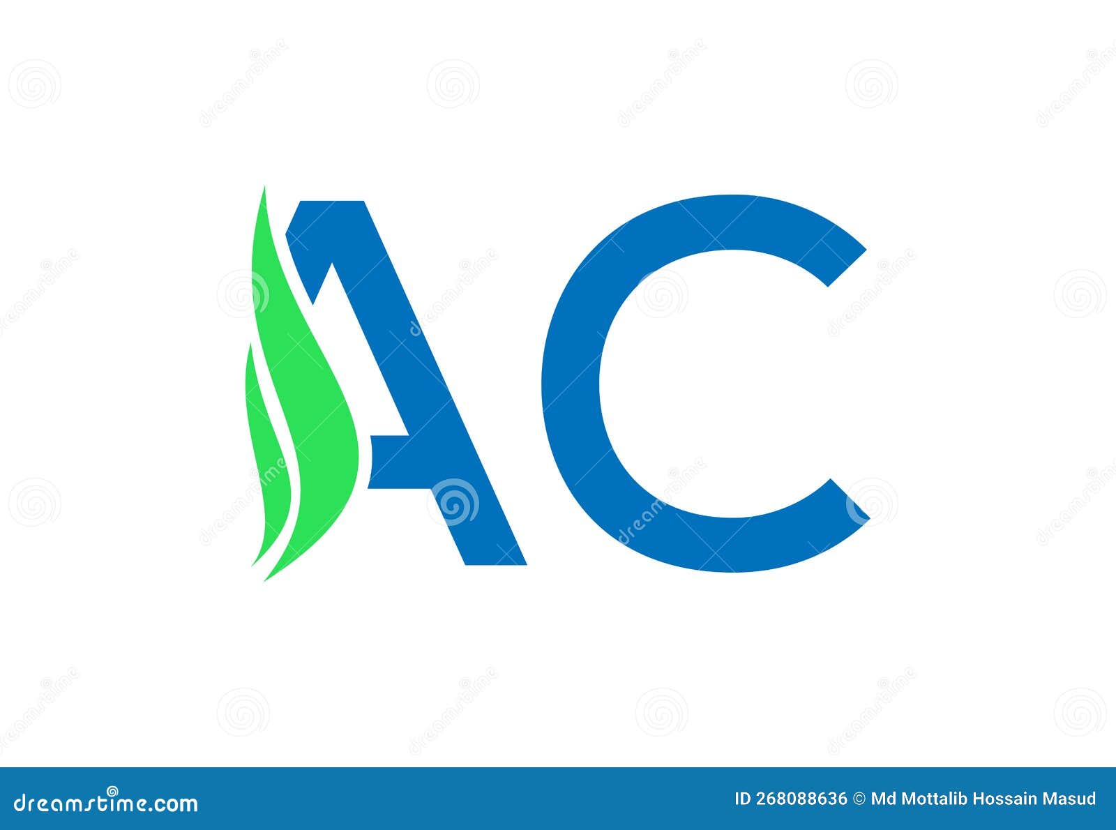 Initial AC Letter Logo Design, Vector Design Concept Stock Illustration ...