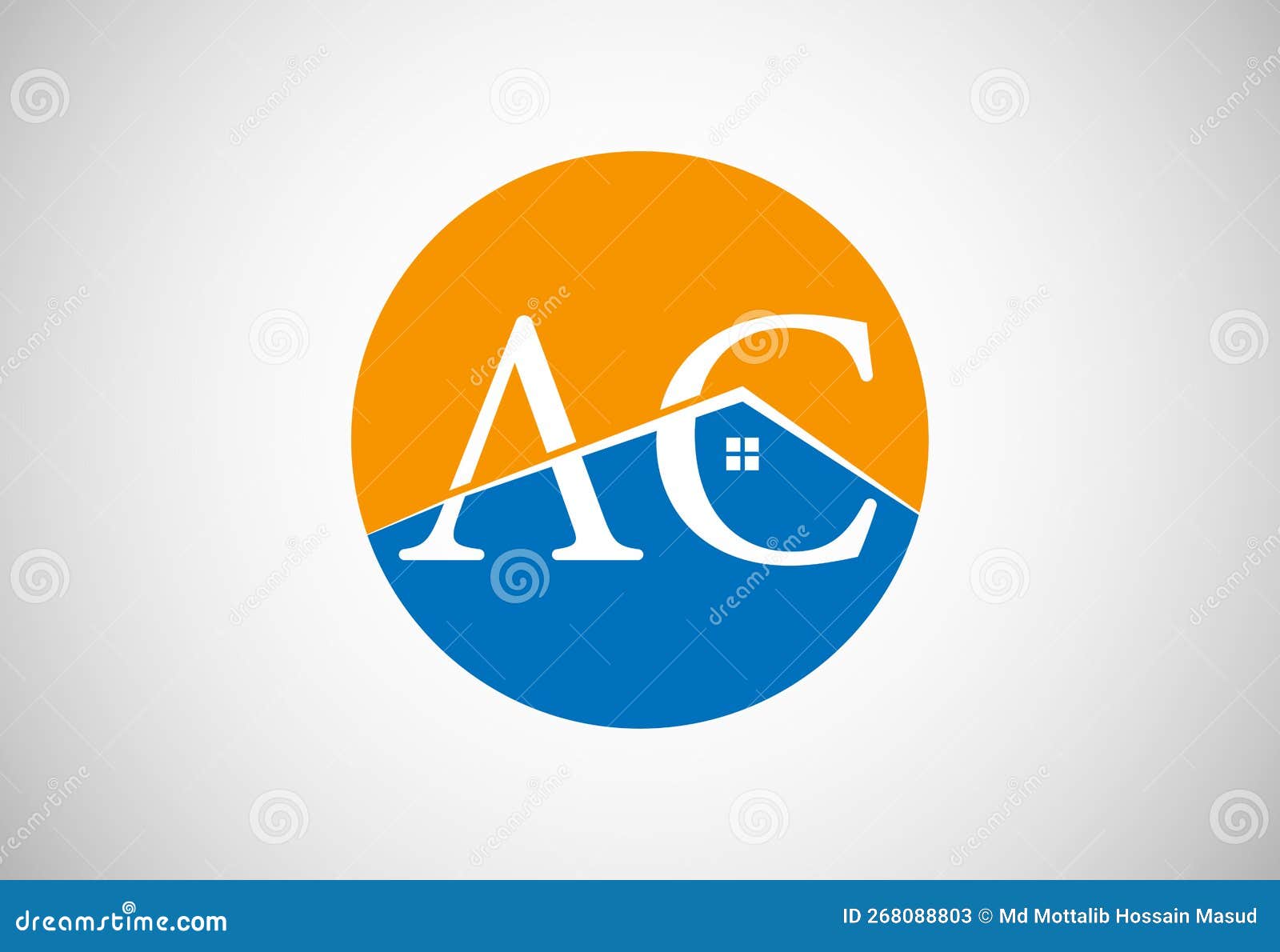 Initial AC Letter Logo Design, Vector Design Concept Stock Illustration ...