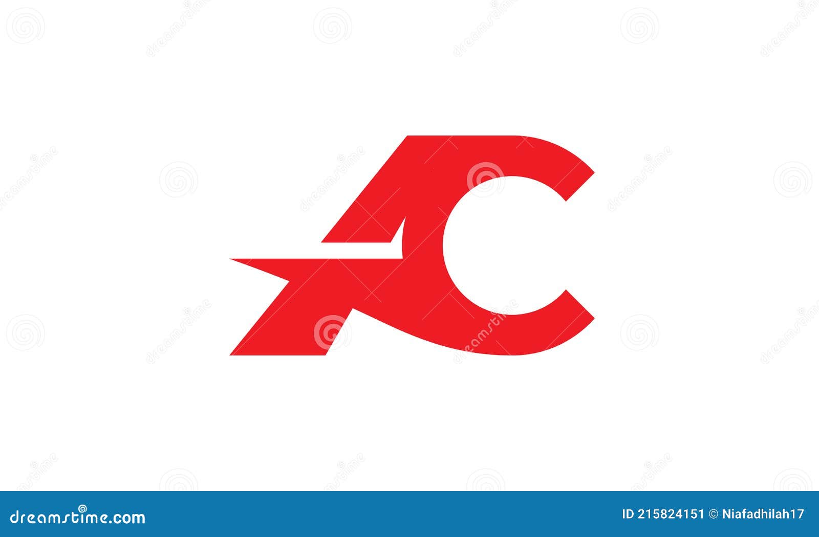 Initial AC red logo stock vector. Illustration of business - 215824151