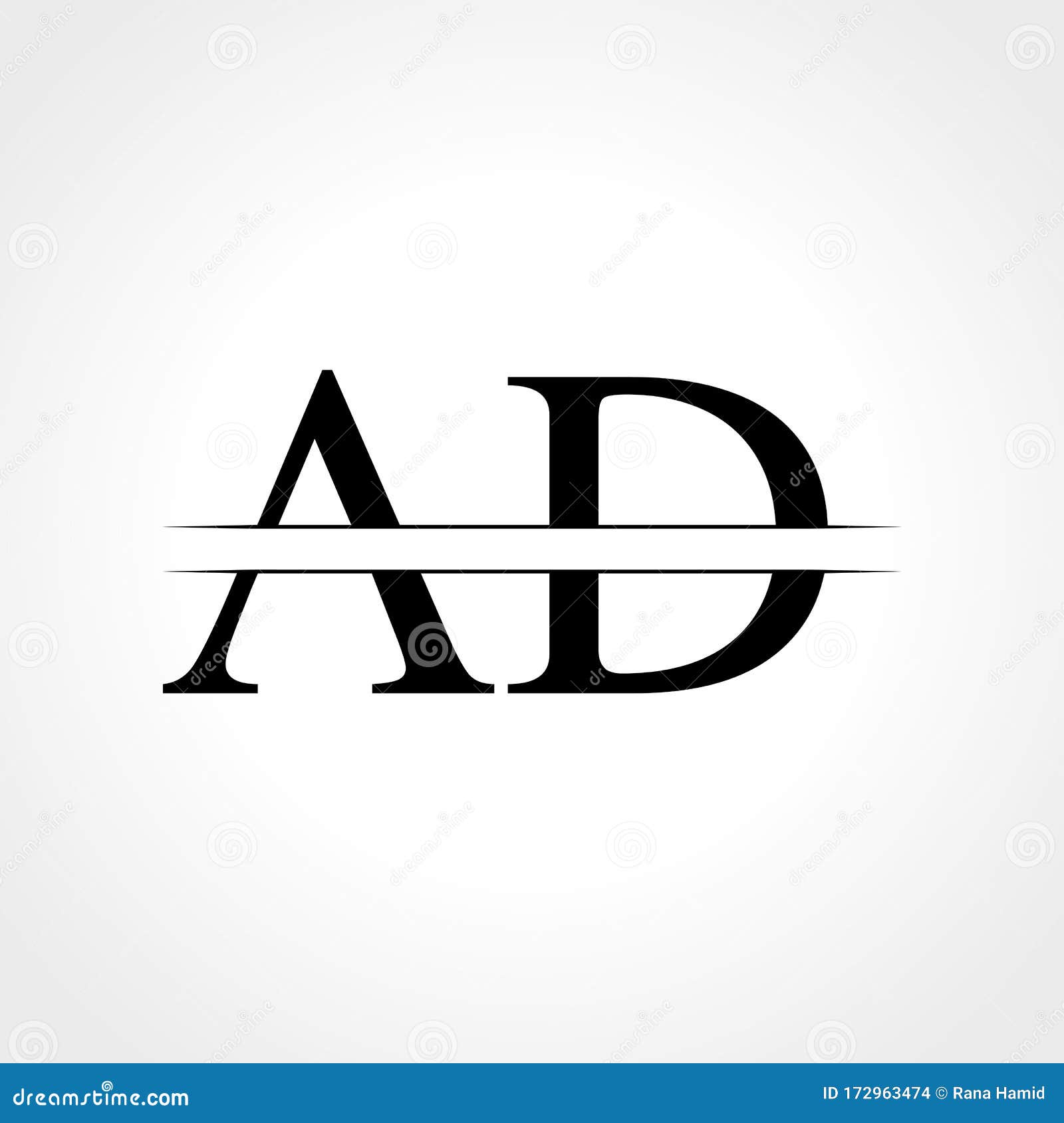Initial AD Letter Logo with Creative Modern Business Typography Vector ...