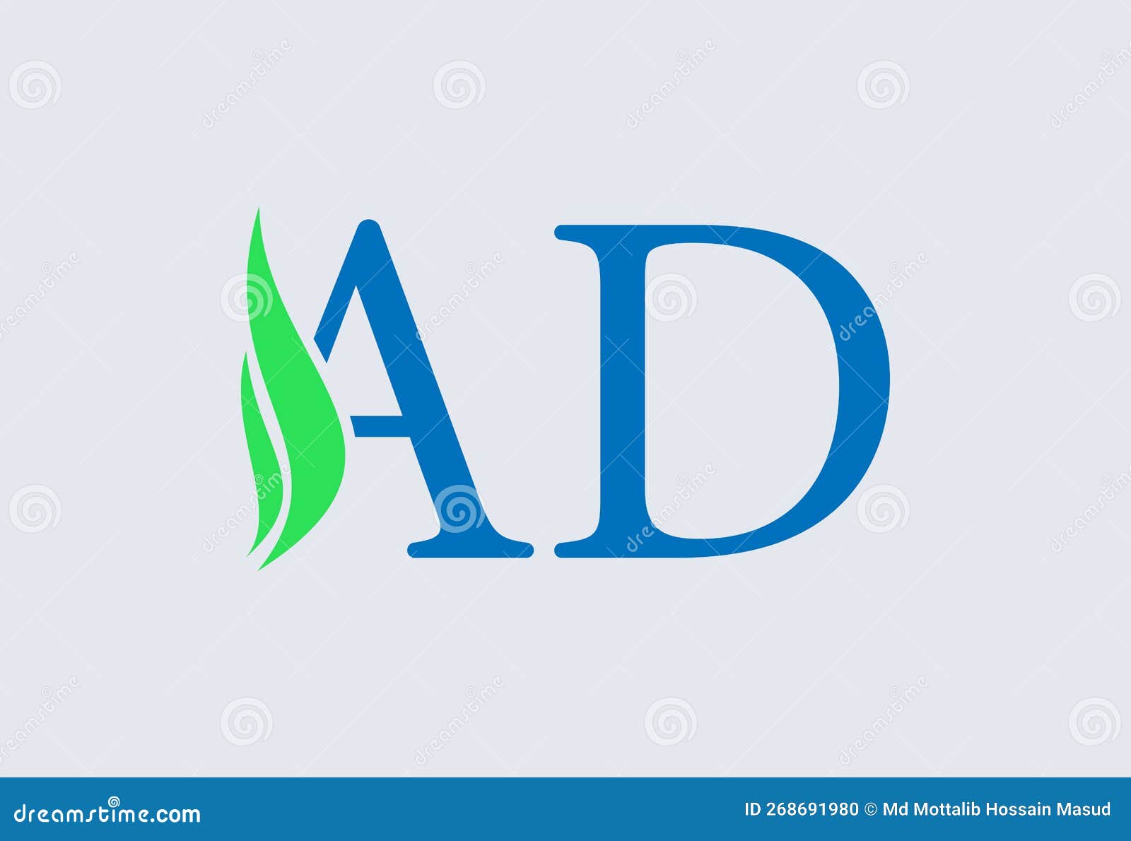 Initial AD Letter Logo Design, Vector Design Concept Stock Illustration ...
