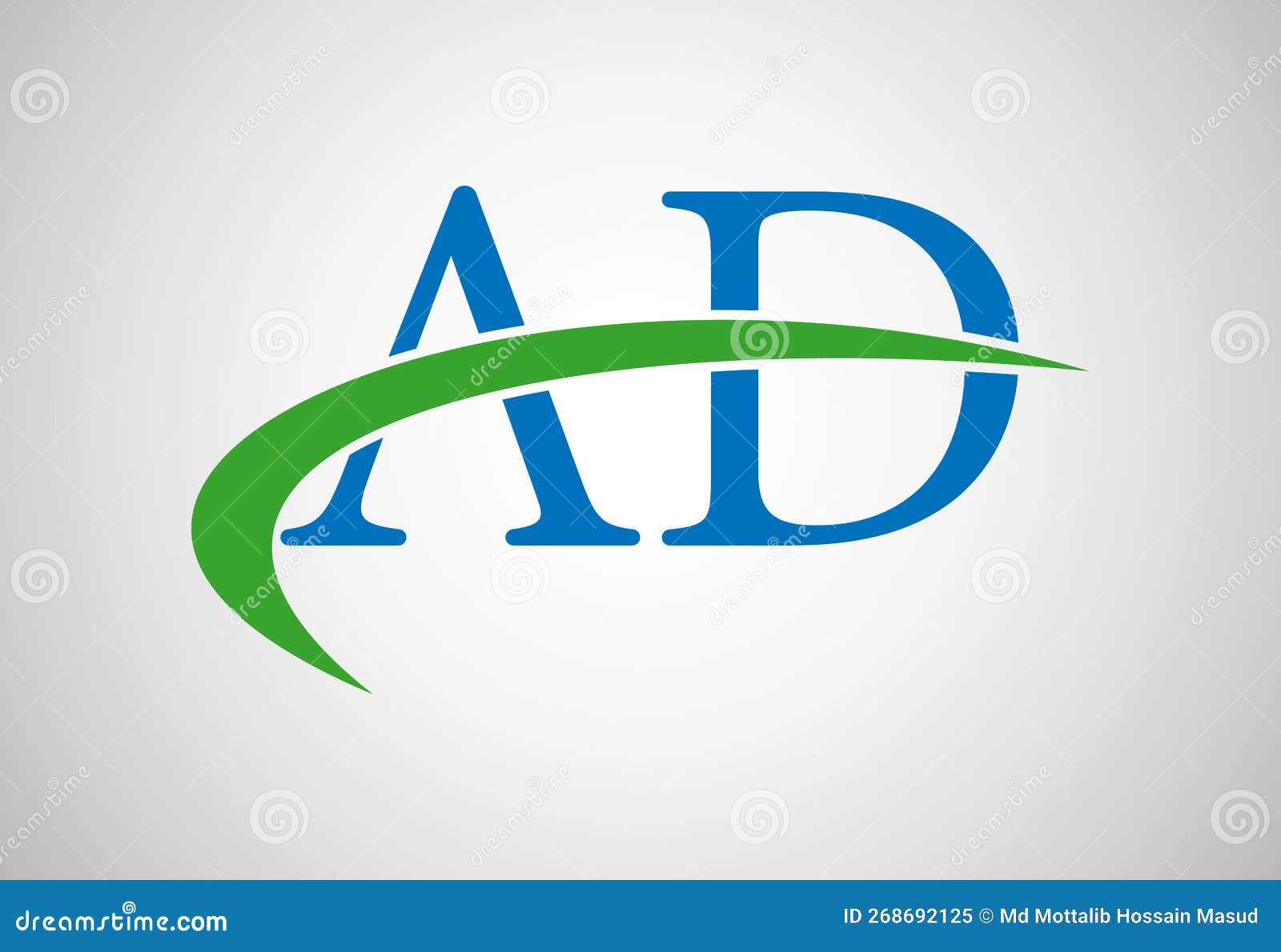 Initial AD Letter Logo Design, Vector Design Concept Stock Illustration ...