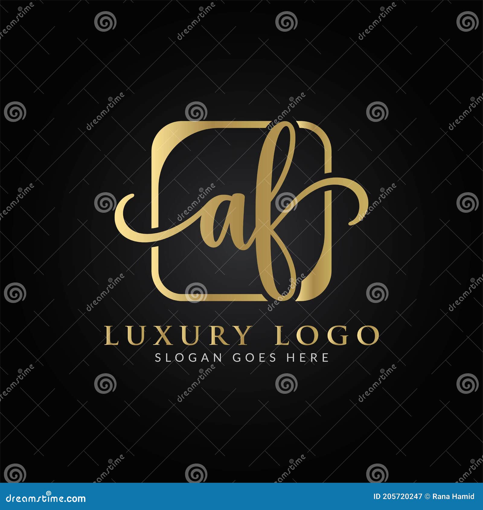 Initial AF Letter Logo Design Vector Template. Creative Luxury Letter ...
