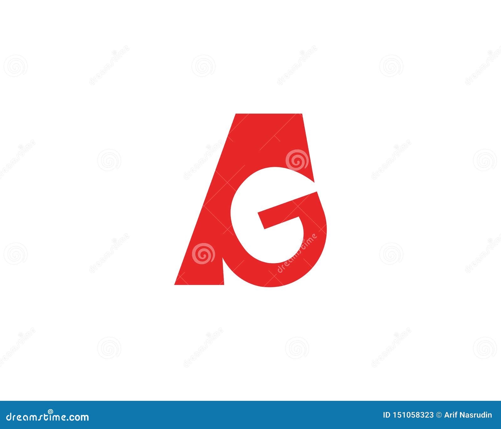 Initial AG Logo Creative Text Template Design Stock Vector ...