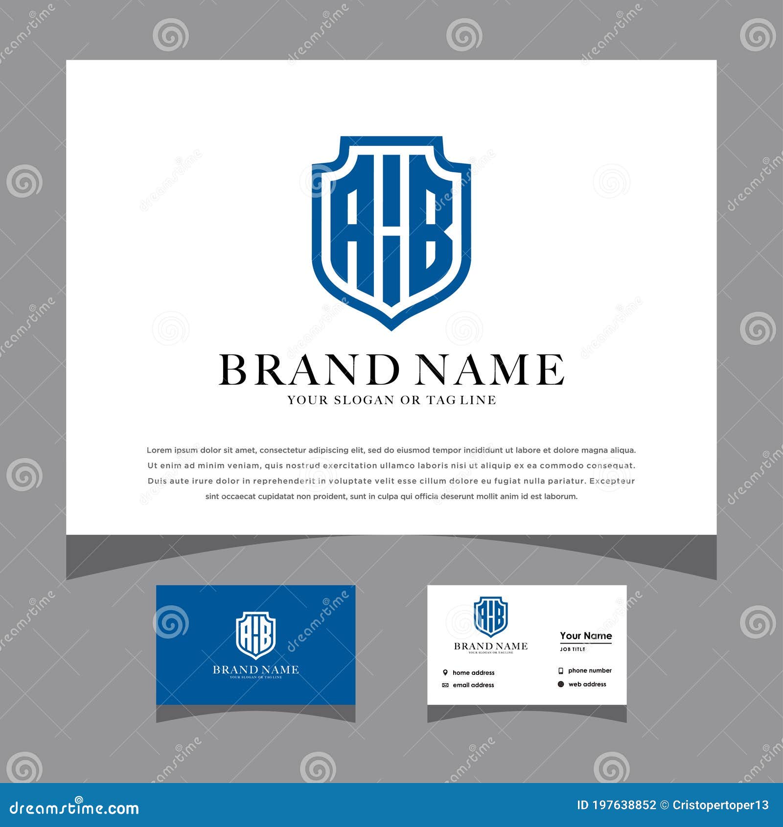 Initial AHB Logo Design for Various Business Vector Stock Vector ...