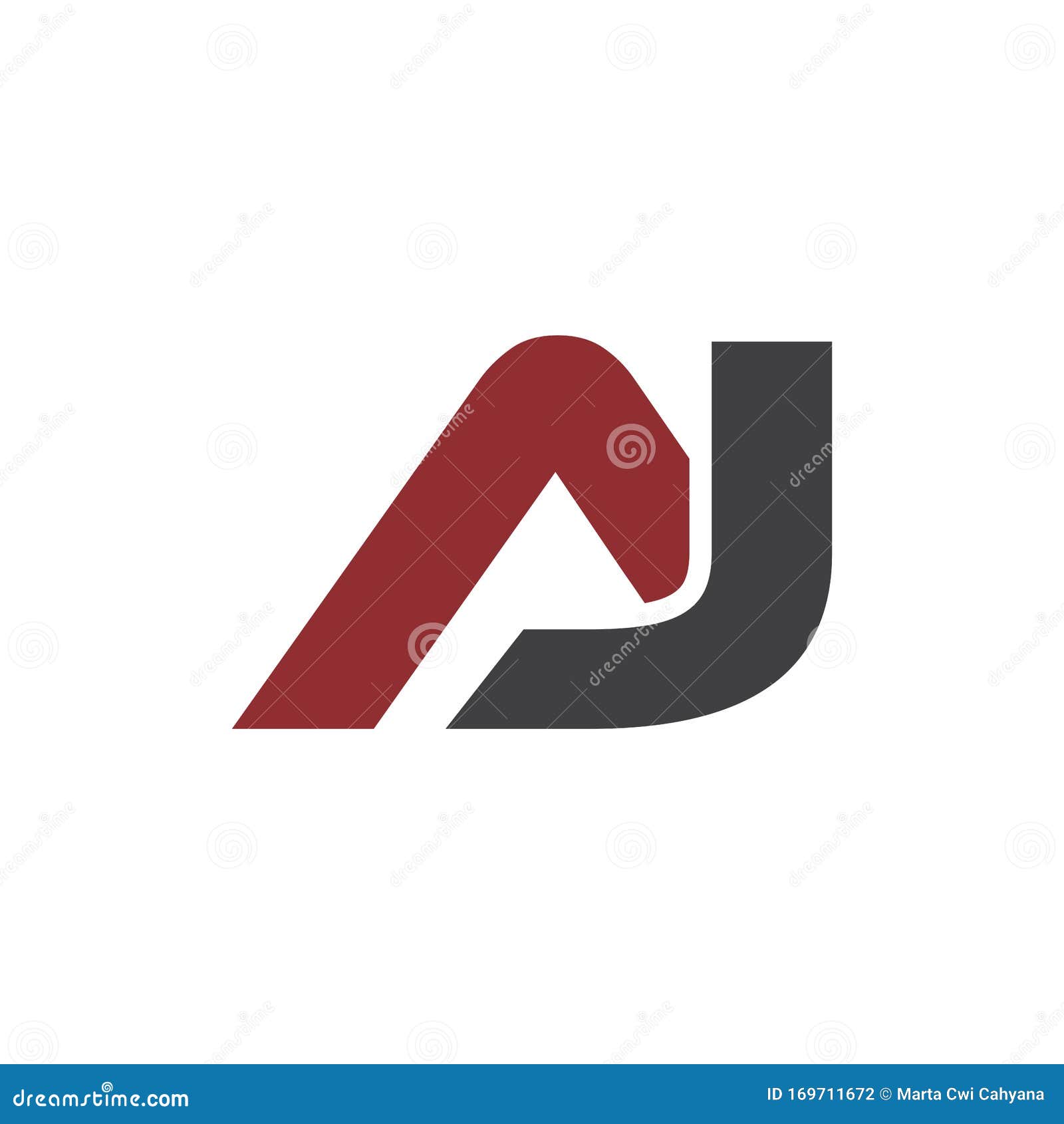 Initial AJ Logo Bold Vector Template Stock Vector - Illustration of ...