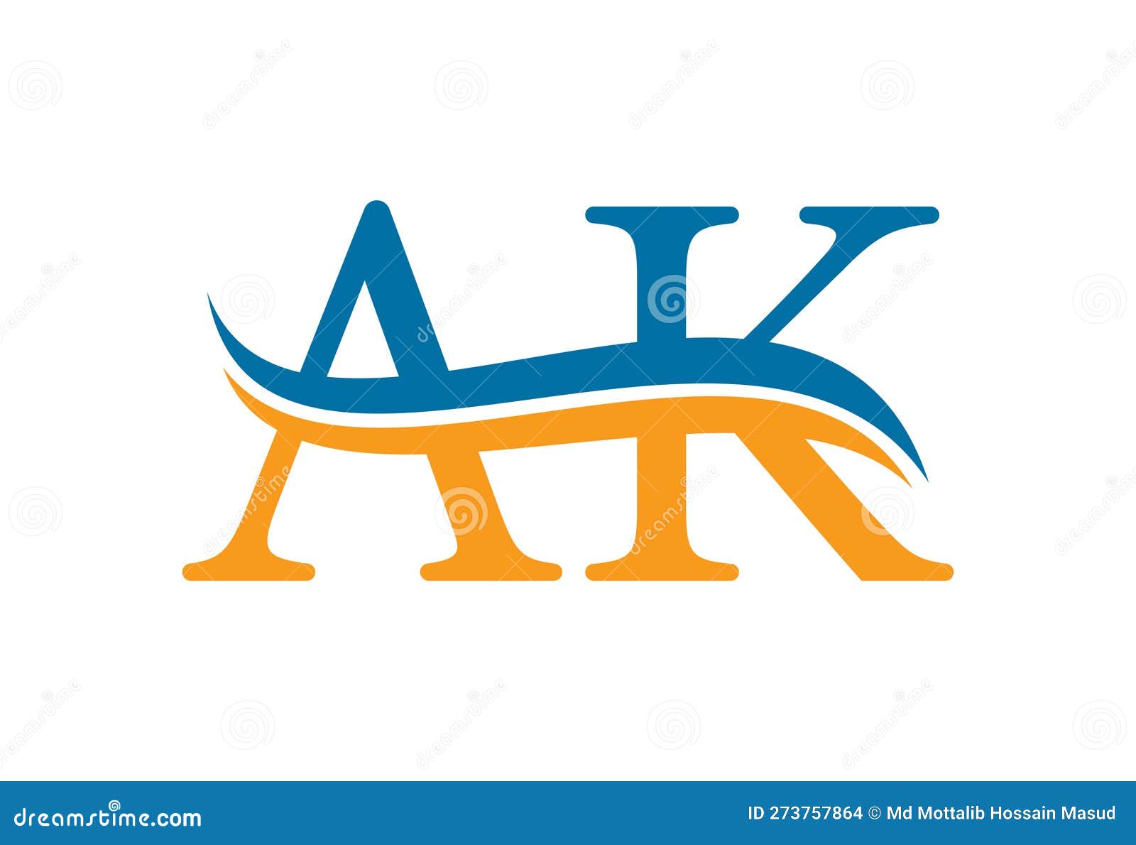 Initial AK Letter Logo Design, Vector Design Concept Stock Illustration ...