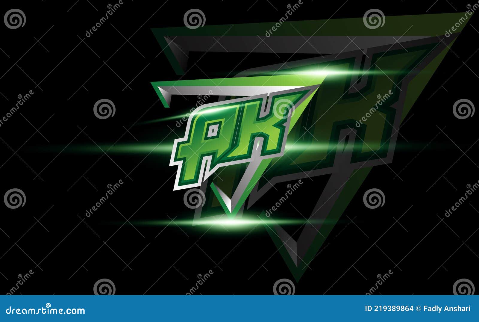 Initial AK with Shield, Vector Initial Letters Monogram for Esport ...