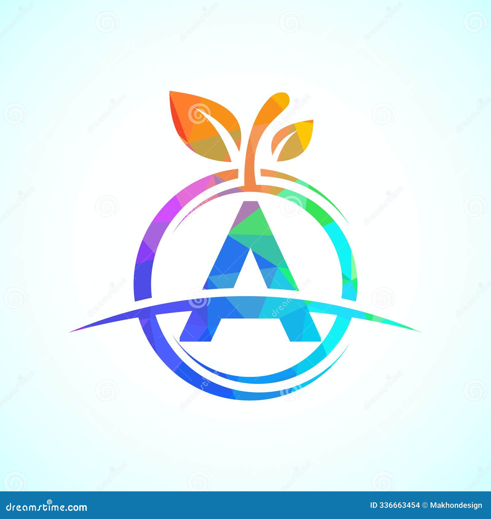 Initial Alphabet a with the Abstract Apple Logo. Healthy Food Logo ...