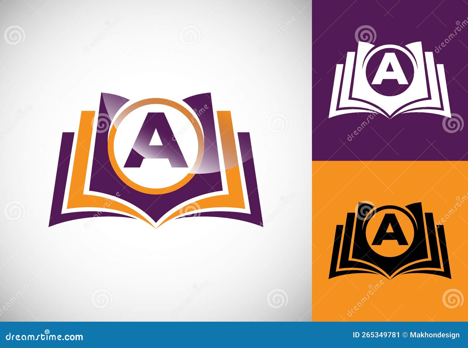 Initial Alphabet a with the Book. Creative Book Vector Logo Design ...