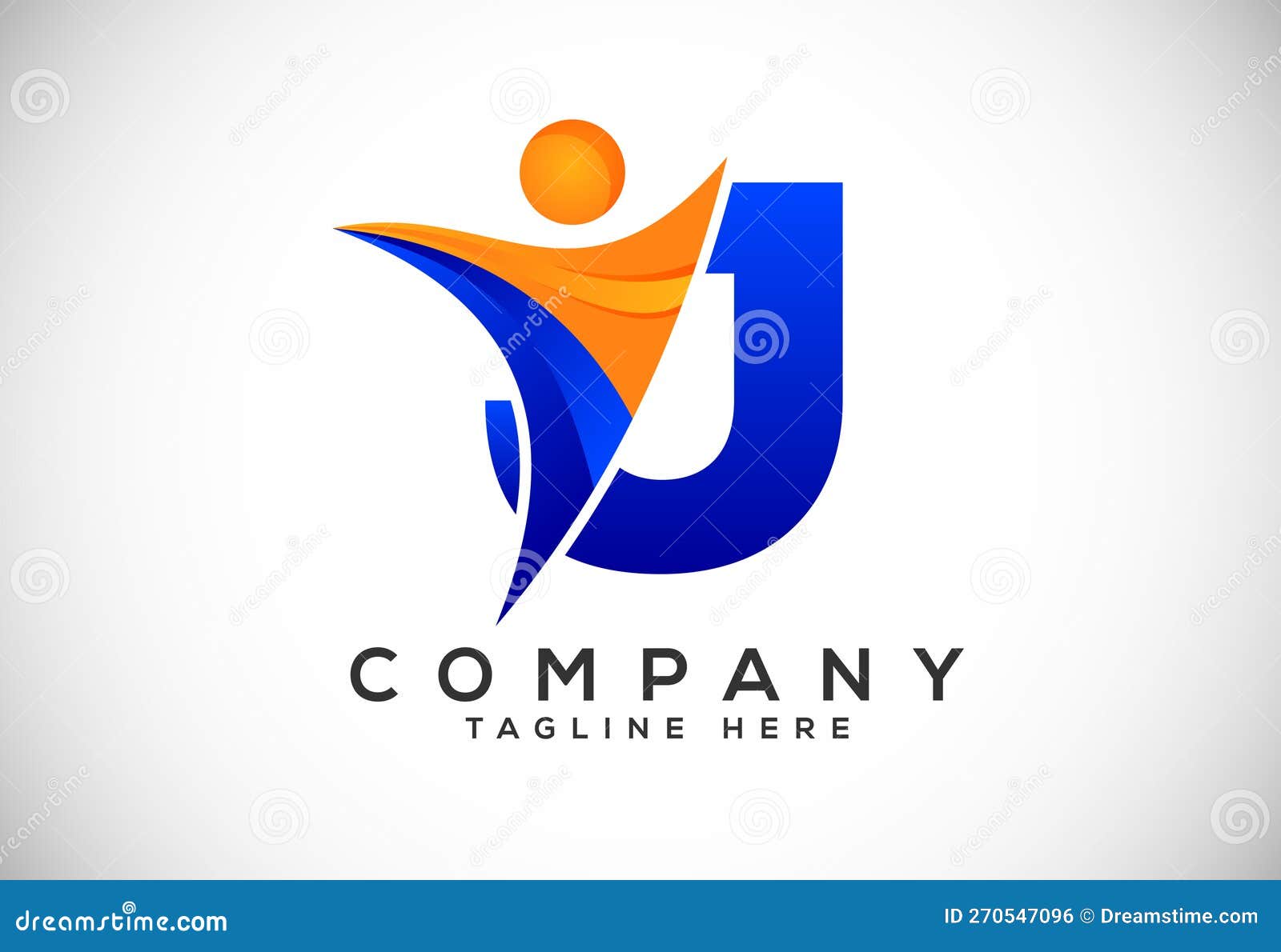 Initial Alphabet J with Abstract People Logo Design. Graphic Alphabet ...