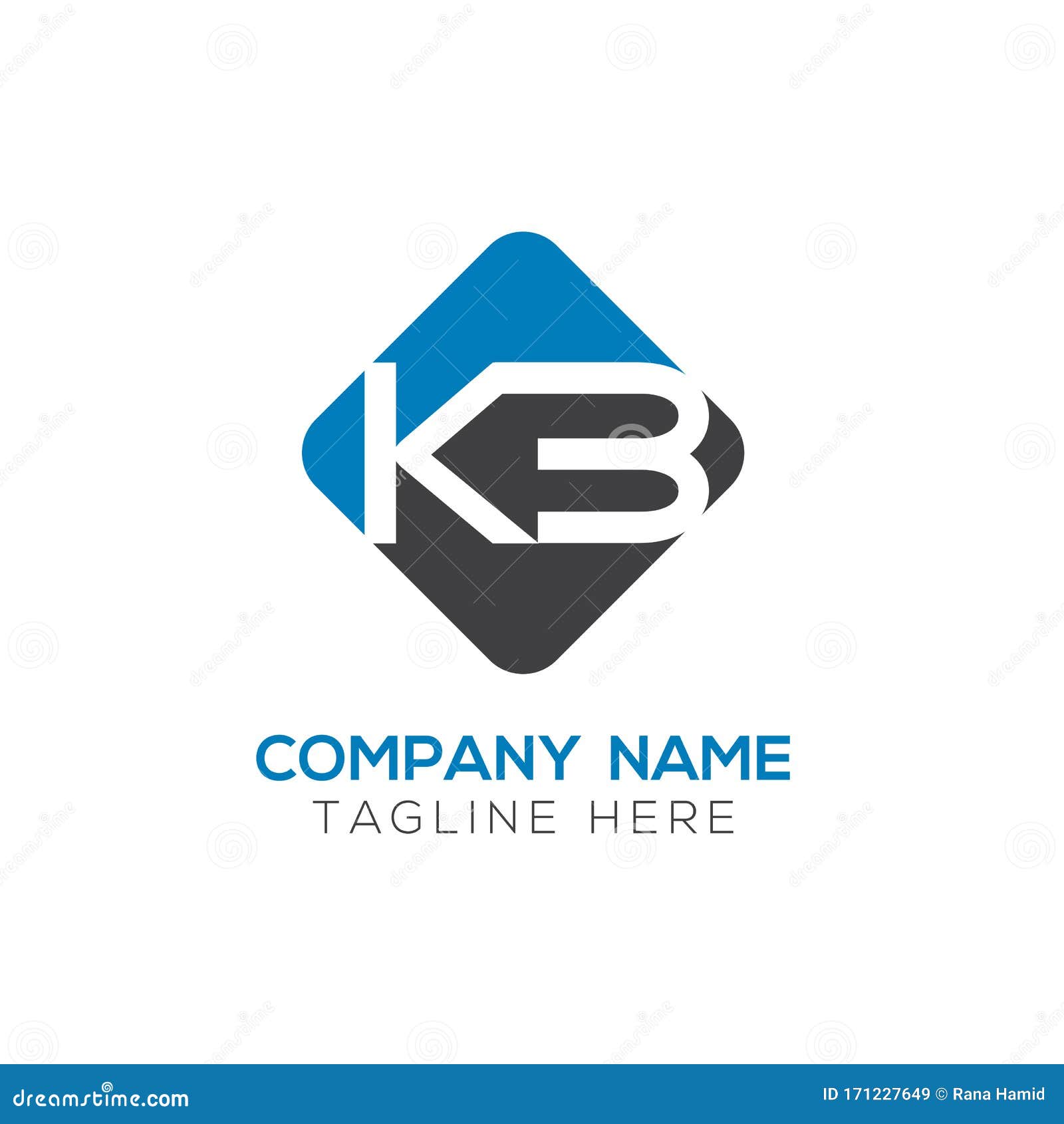 Initial ALphabet KB Logo Design Vector Template. Abstract Letter KB ...