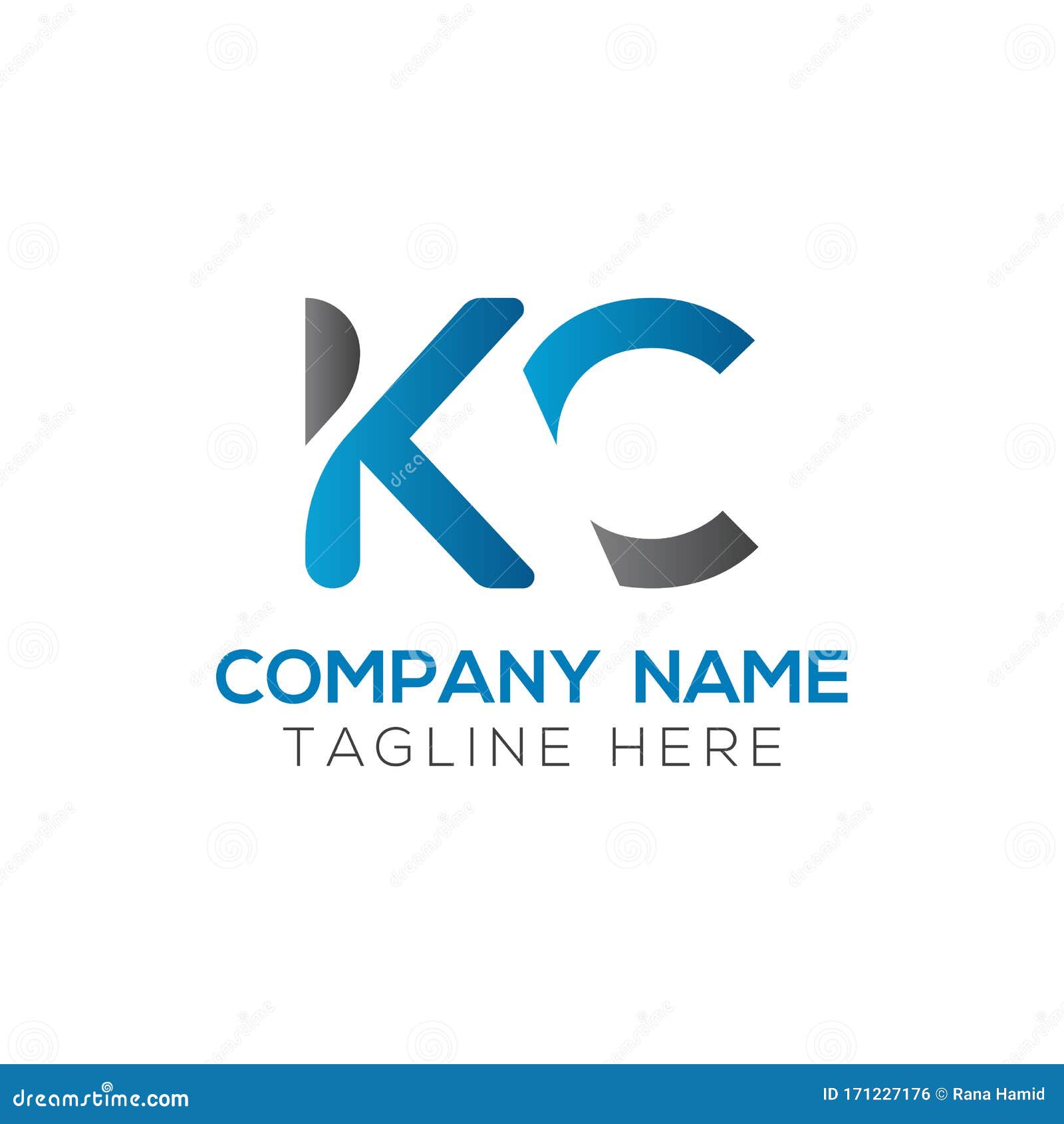 Initial ALphabet KC Logo Design Vector Template. Abstract Letter KC ...