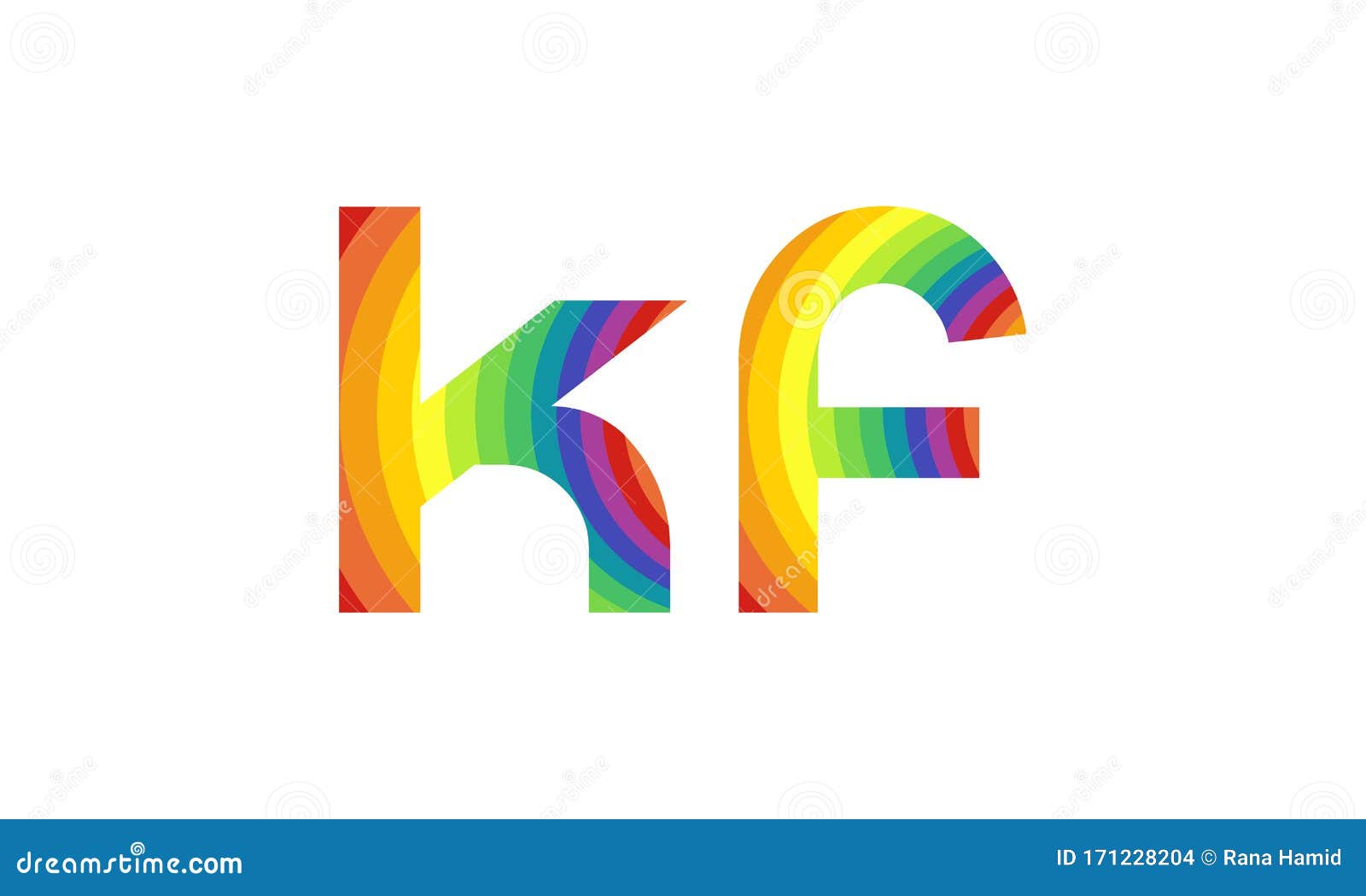 Initial ALphabet KF Logo Design Vector Template. Abstract Letter KF ...