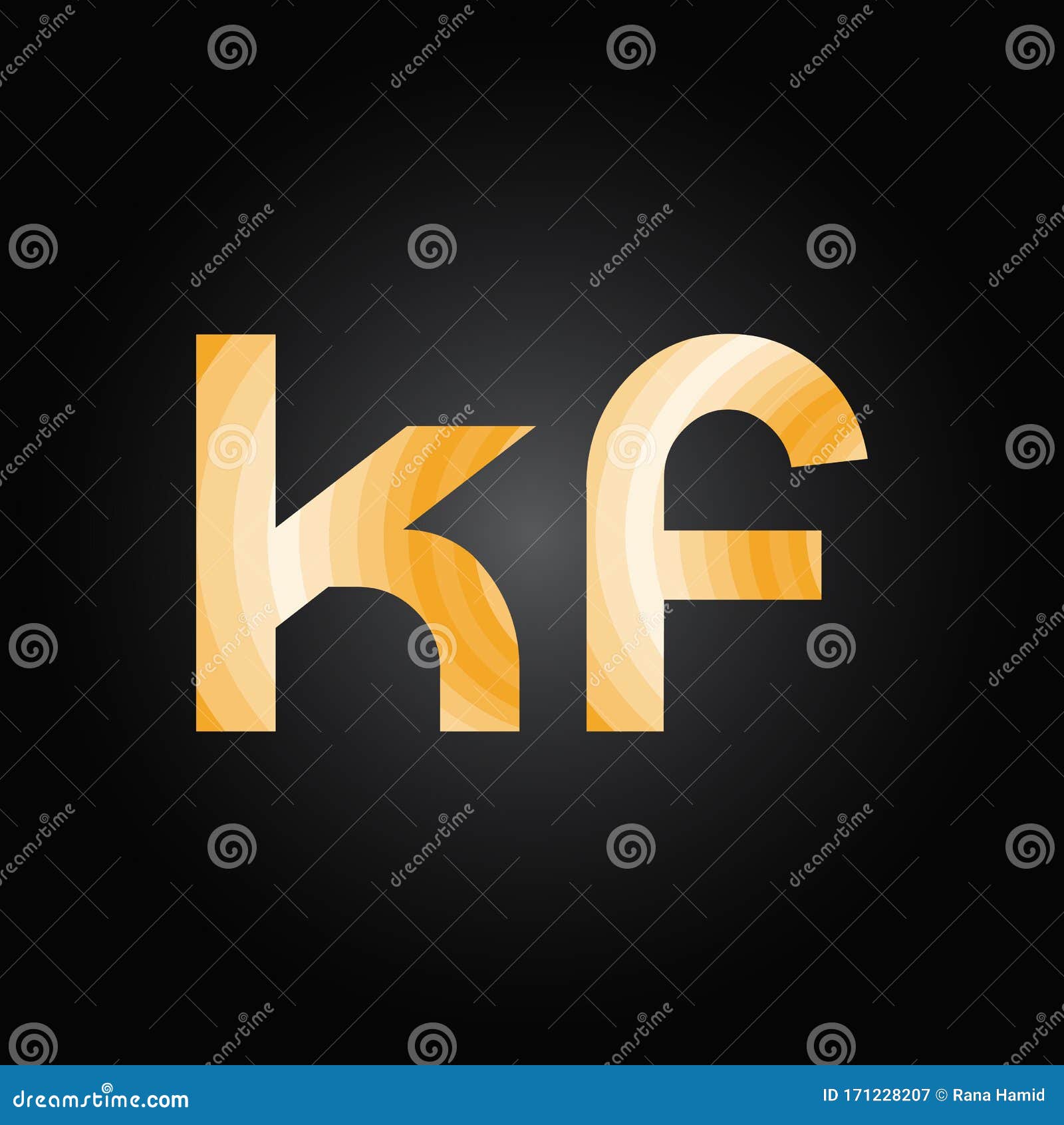 Initial ALphabet KF Logo Design Vector Template. Abstract Letter KF ...