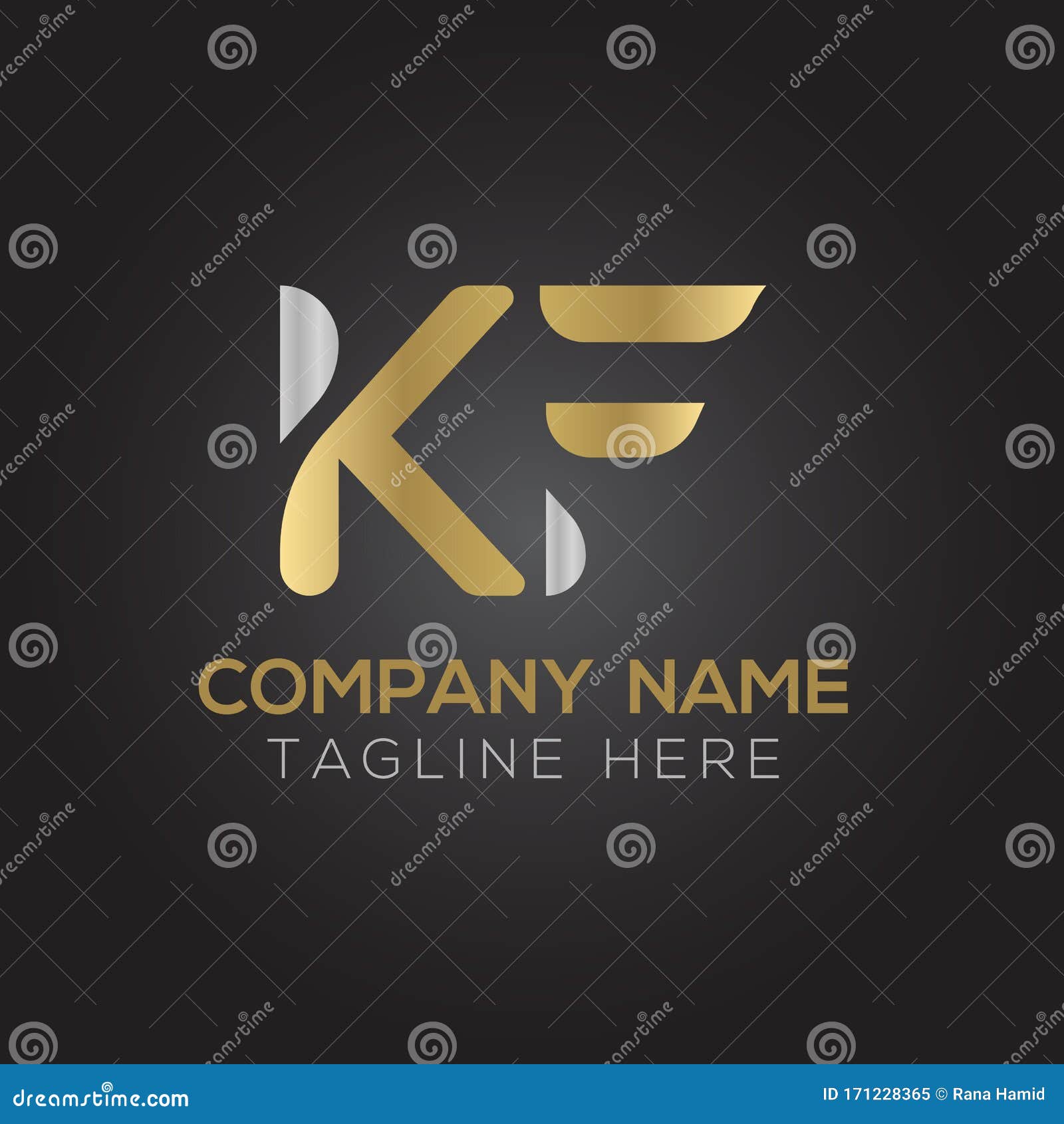 Initial ALphabet KF Logo Design Vector Template. Abstract Letter KF ...