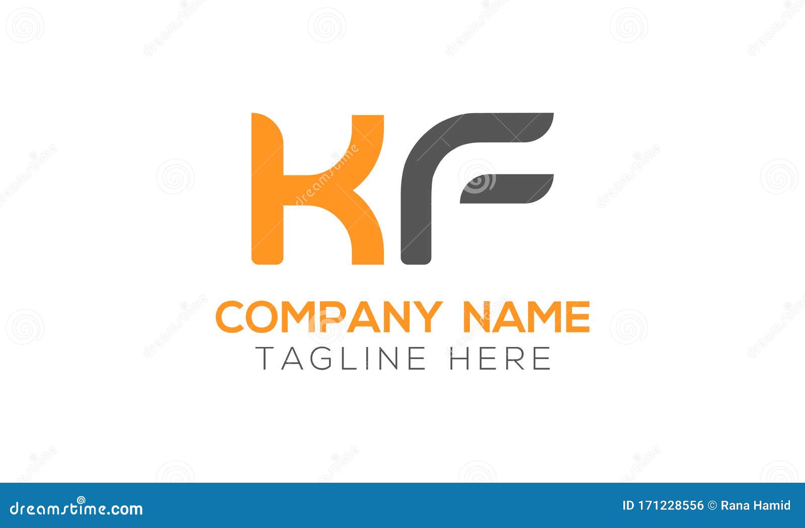 Initial ALphabet KF Logo Design Vector Template. Abstract Letter KF ...