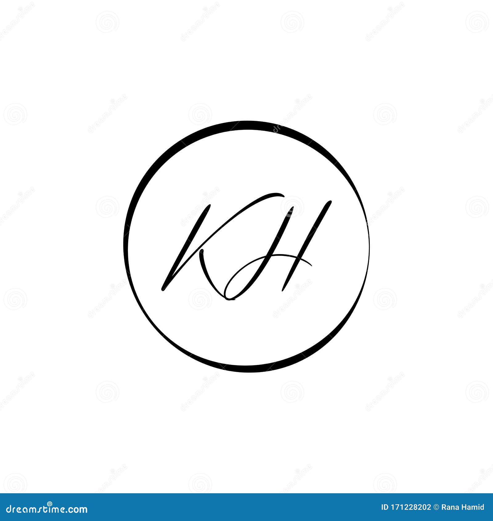 Initial ALphabet KH Logo Design Vector Template. Abstract Letter KH ...