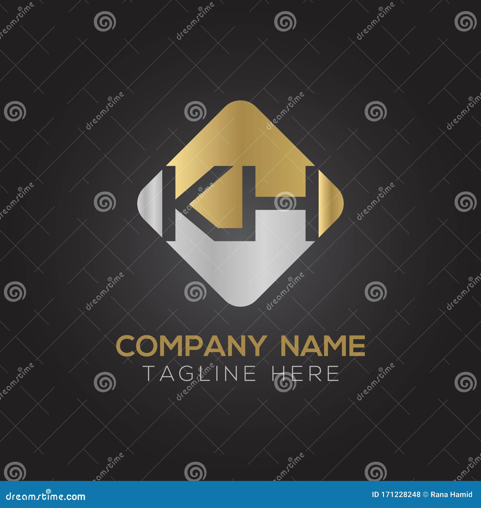 Initial ALphabet KH Logo Design Vector Template. Abstract Letter KH ...