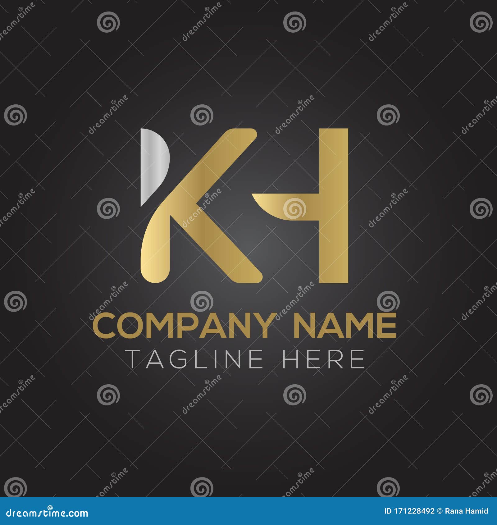 Initial ALphabet KH Logo Design Vector Template. Abstract Letter KH ...
