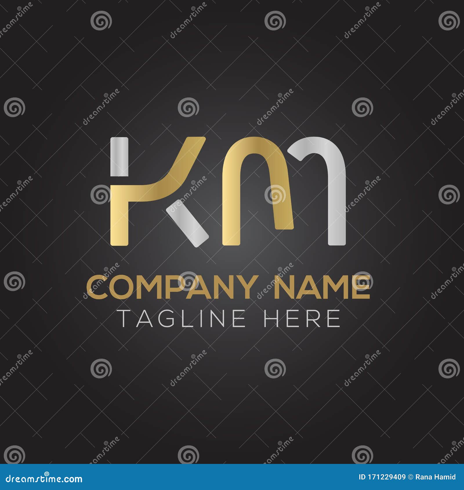 Initial KM Logo Design Vector Template. Abstract Letter KM Linked Logo ...