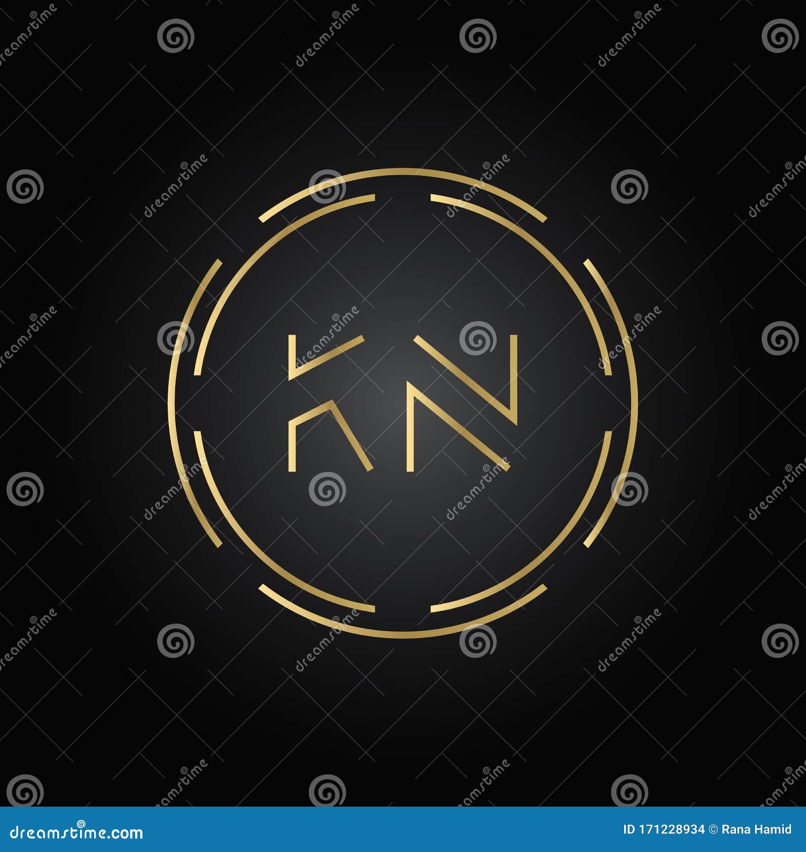 Initial KN Logo Design Vector Template. Abstract Letter KN Linked Logo ...