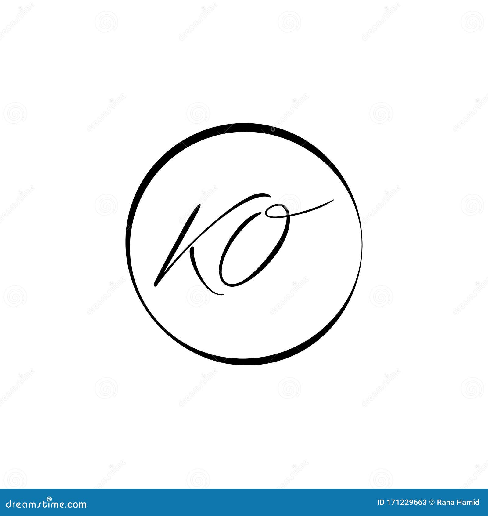 Initial KO Logo Design Vector Template. Abstract Letter KO Linked Logo ...