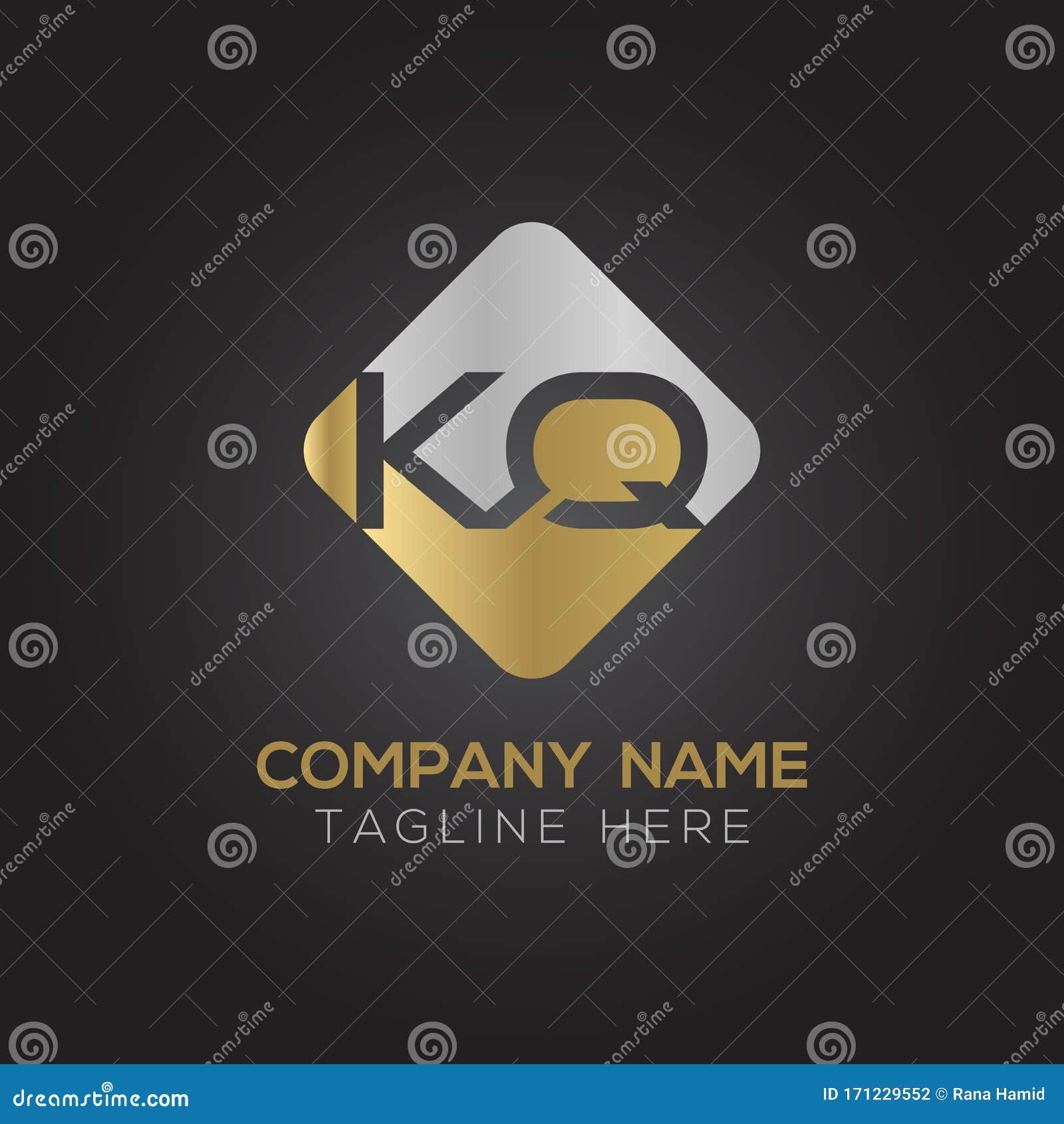 Initial KQ Logo Design Vector Template. Abstract Letter KQ Linked Logo ...