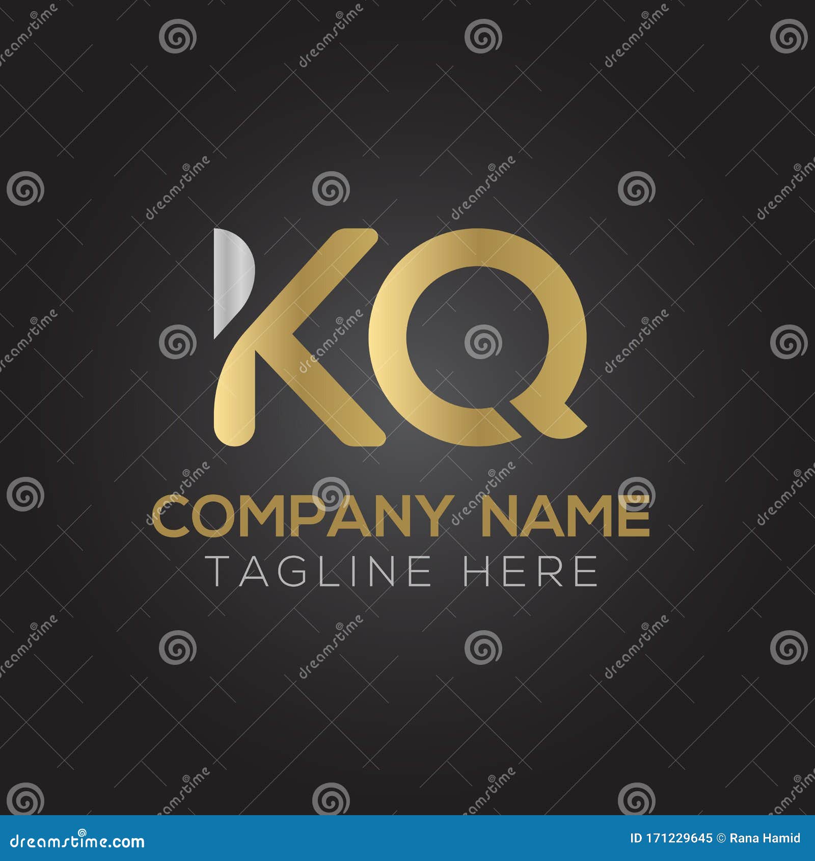 Initial KQ Logo Design Vector Template. Abstract Letter KQ Linked Logo ...