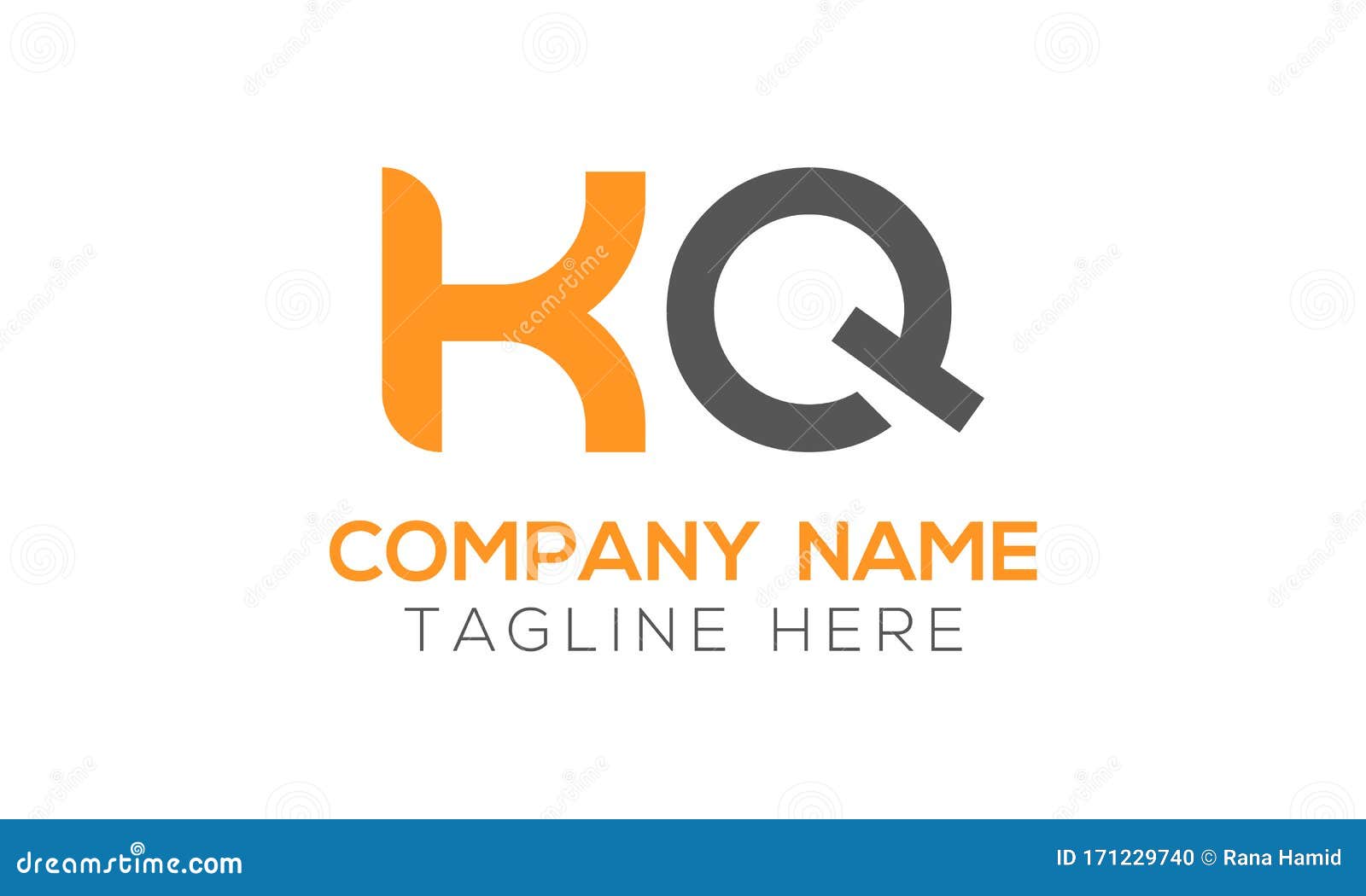Initial KQ Logo Design Vector Template. Abstract Letter KQ Linked Logo ...