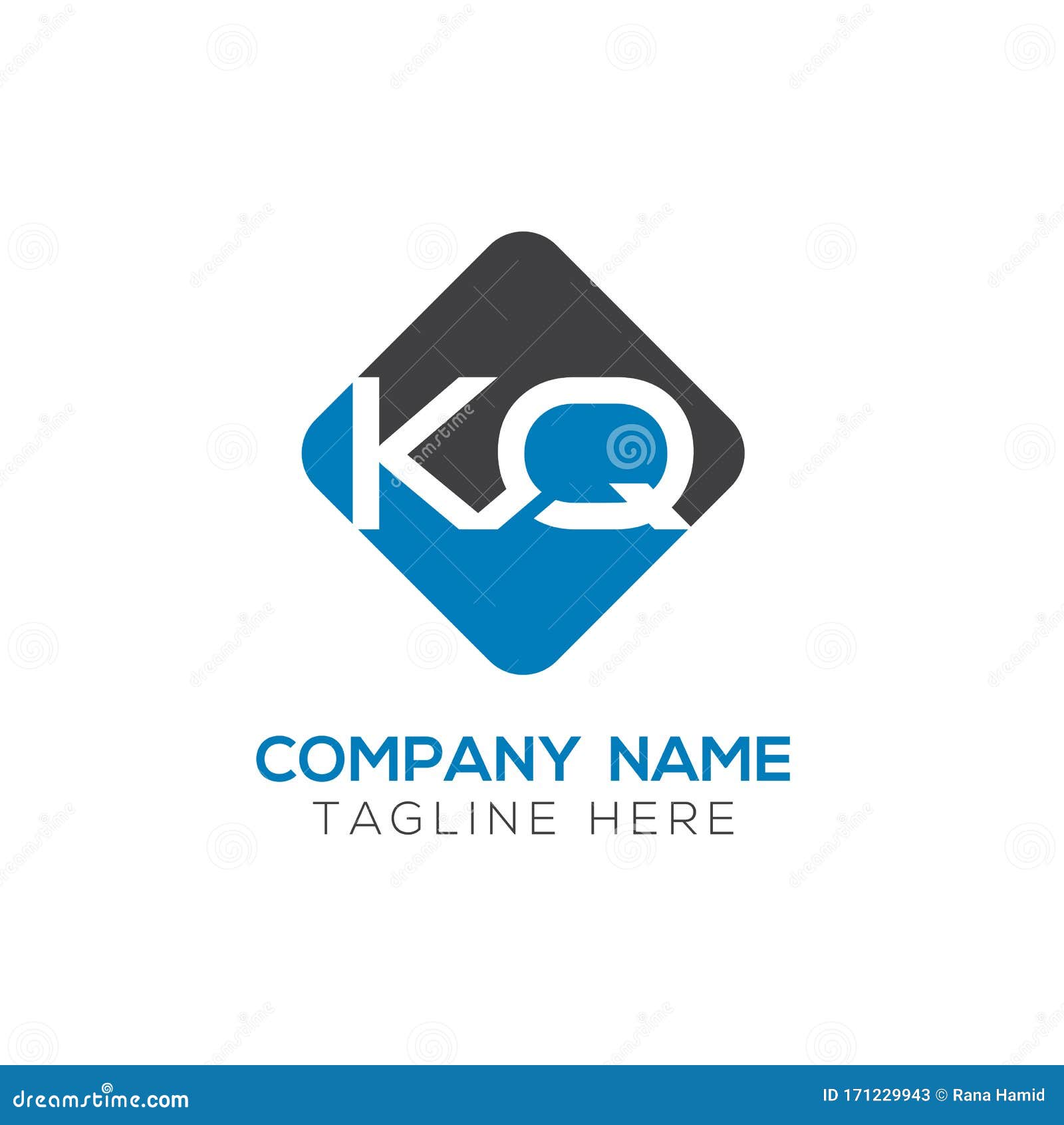 Initial KQ Logo Design Vector Template. Abstract Letter KQ Linked Logo ...