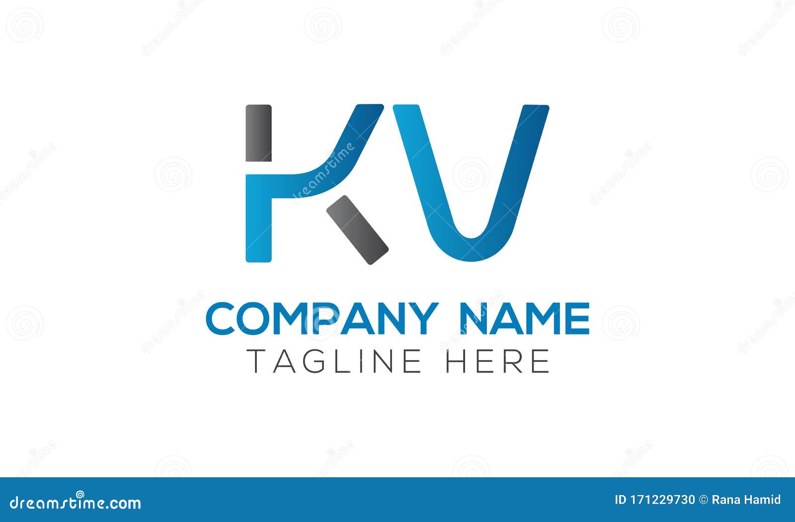 Initial KV Logo Design Vector Template. Abstract Letter KV Linked Logo ...