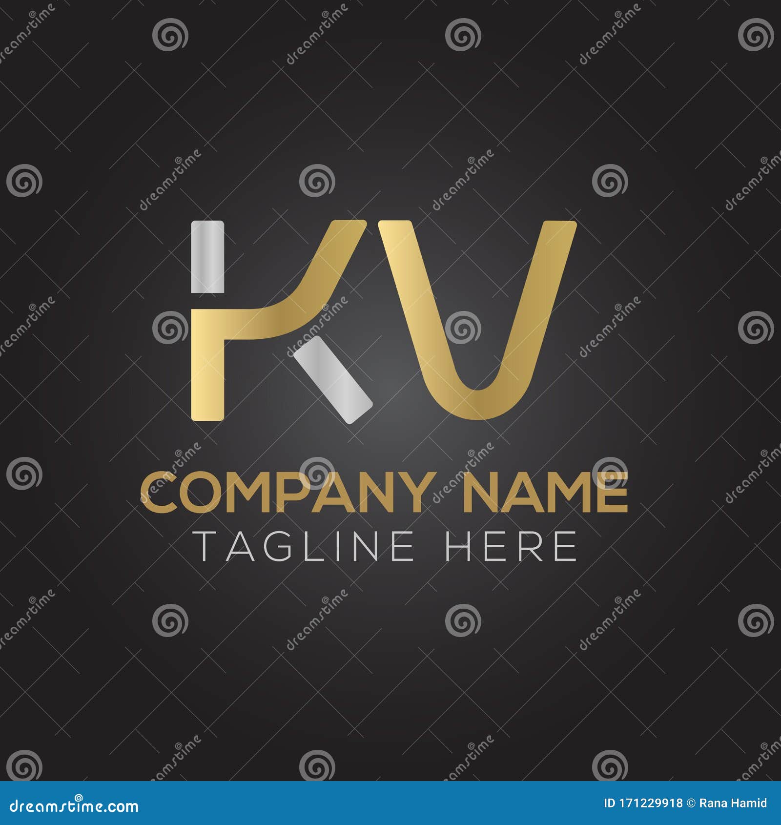 Initial KV Logo Design Vector Template. Abstract Letter KV Linked Logo ...