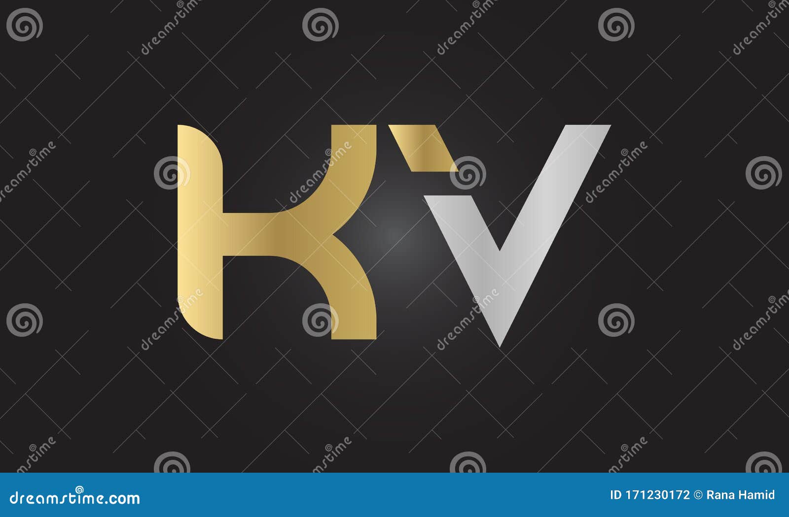 Initial KV Logo Design Vector Template. Abstract Letter KV Linked Logo ...