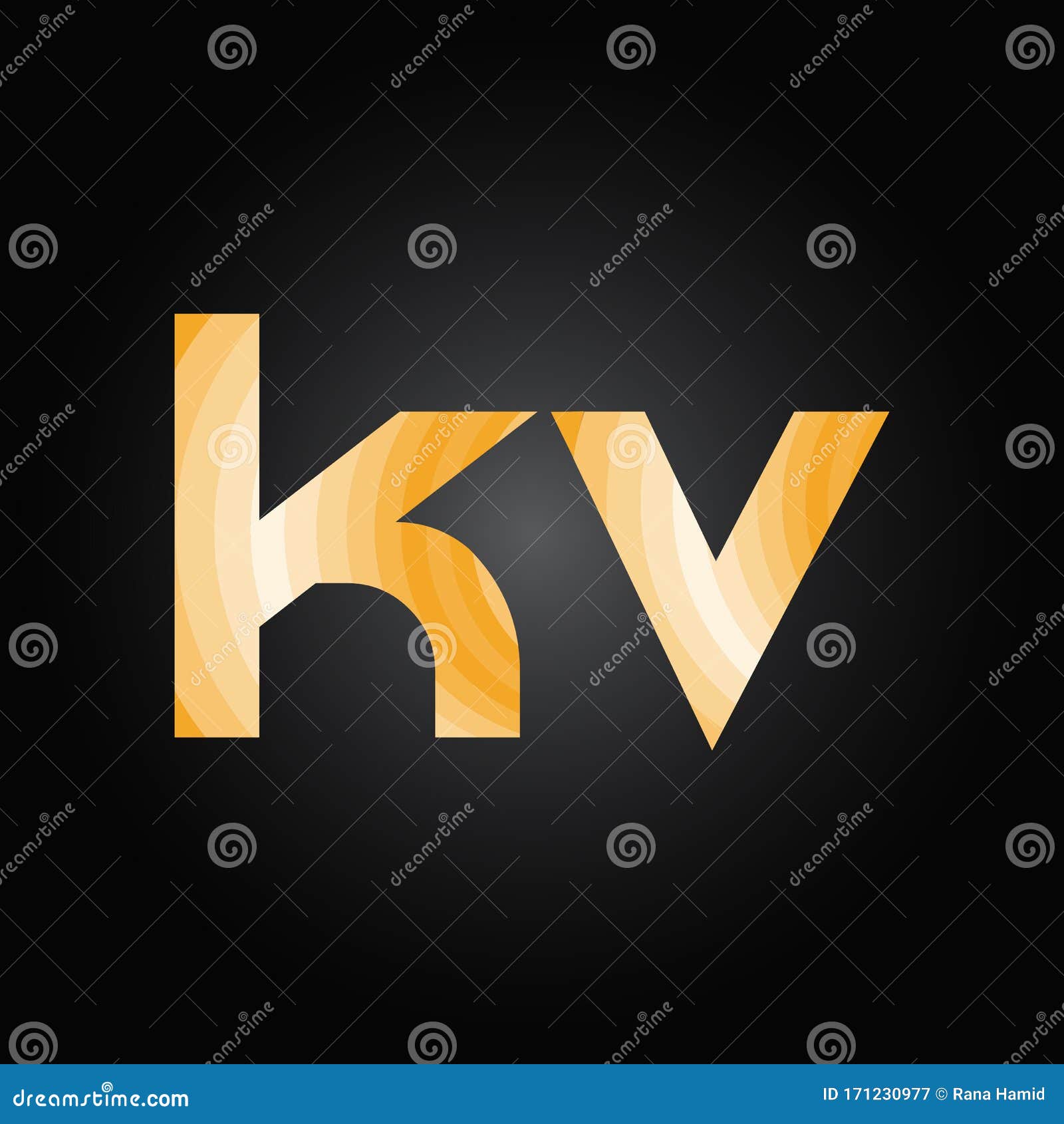Initial KV Logo Design Vector Template. Abstract Letter KV Linked Logo ...