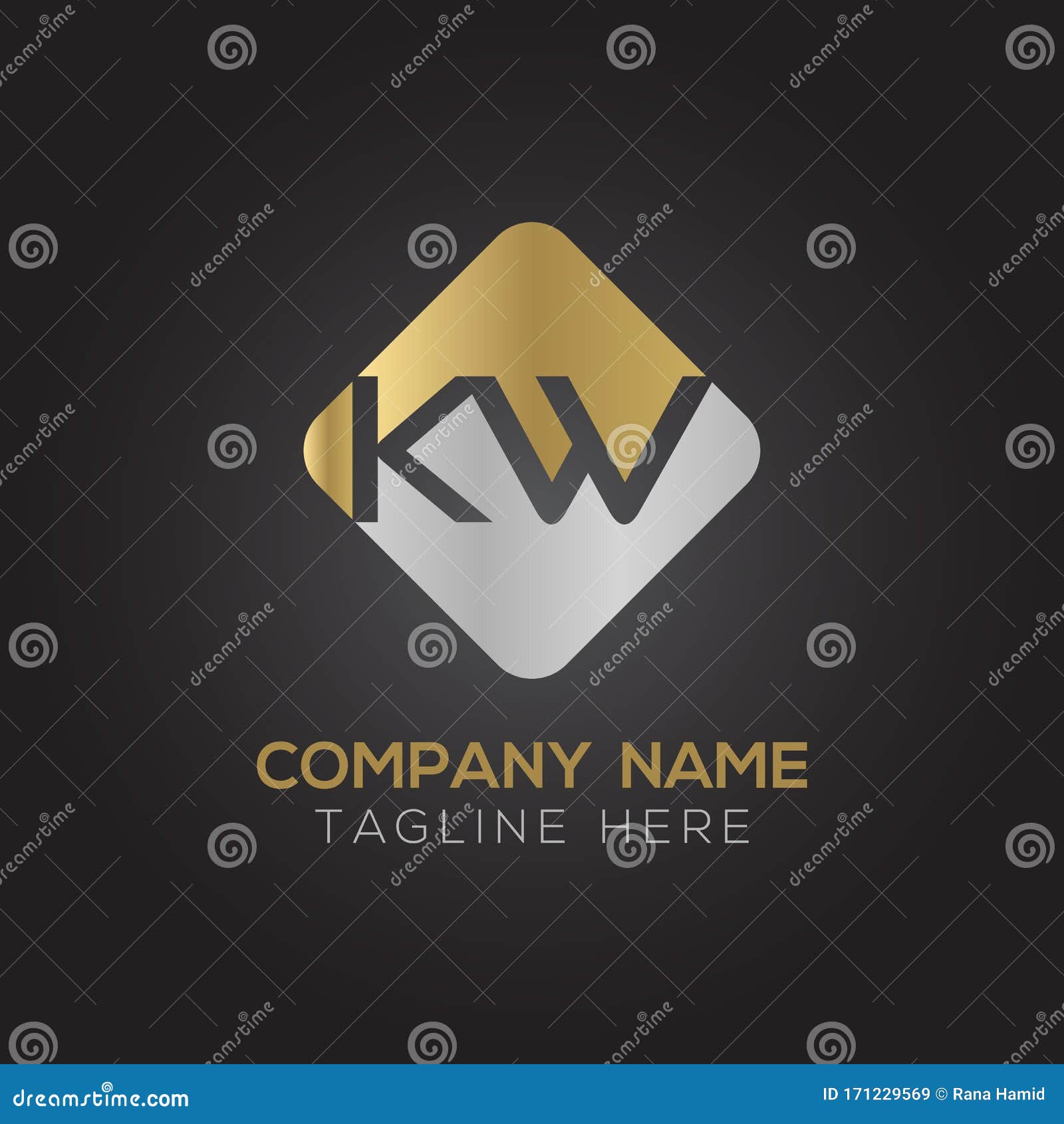 Initial KW Logo Design Vector Template. Abstract Letter KW Linked Logo ...
