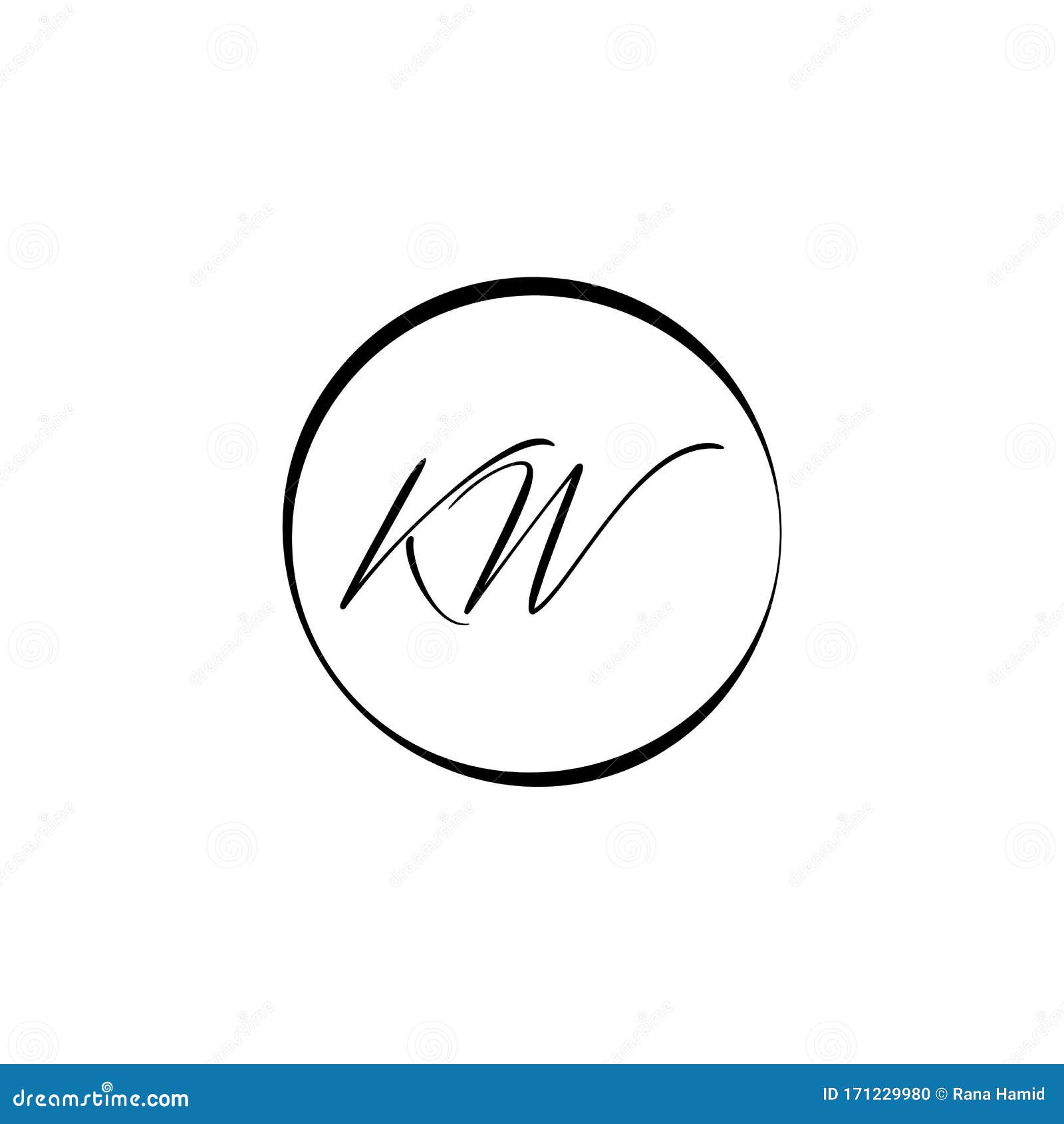 Initial KW Logo Design Vector Template. Abstract Letter KW Linked Logo ...