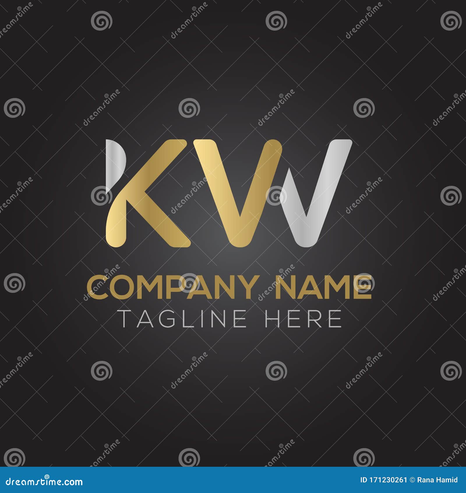 Initial KW Logo Design Vector Template. Abstract Letter KW Linked Logo ...